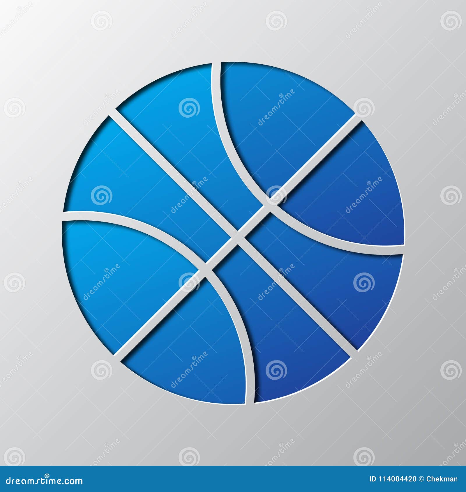Paper Art of the Blue Ball. Vector Illustration. Stock Illustration ...