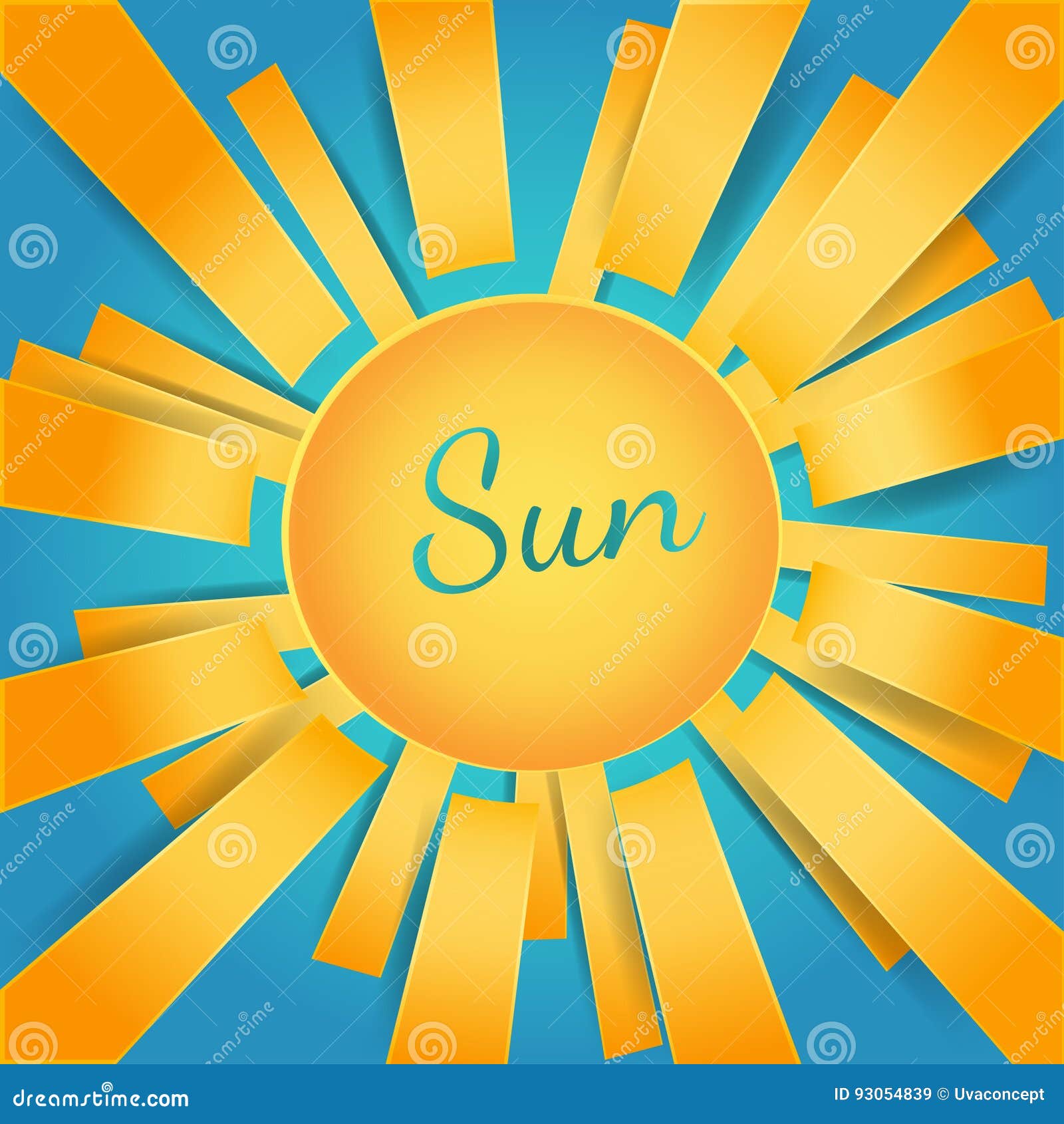 Paper Art Concept with Sun. Vector Stock Vector - Illustration of icon ...