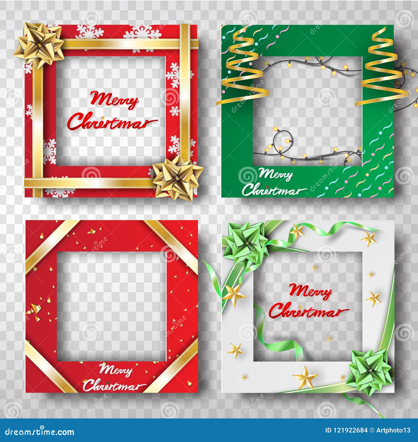 Paper Art And Craft Of Christmas Border Frame Photo Design Sett Stock Vector Illustration Of