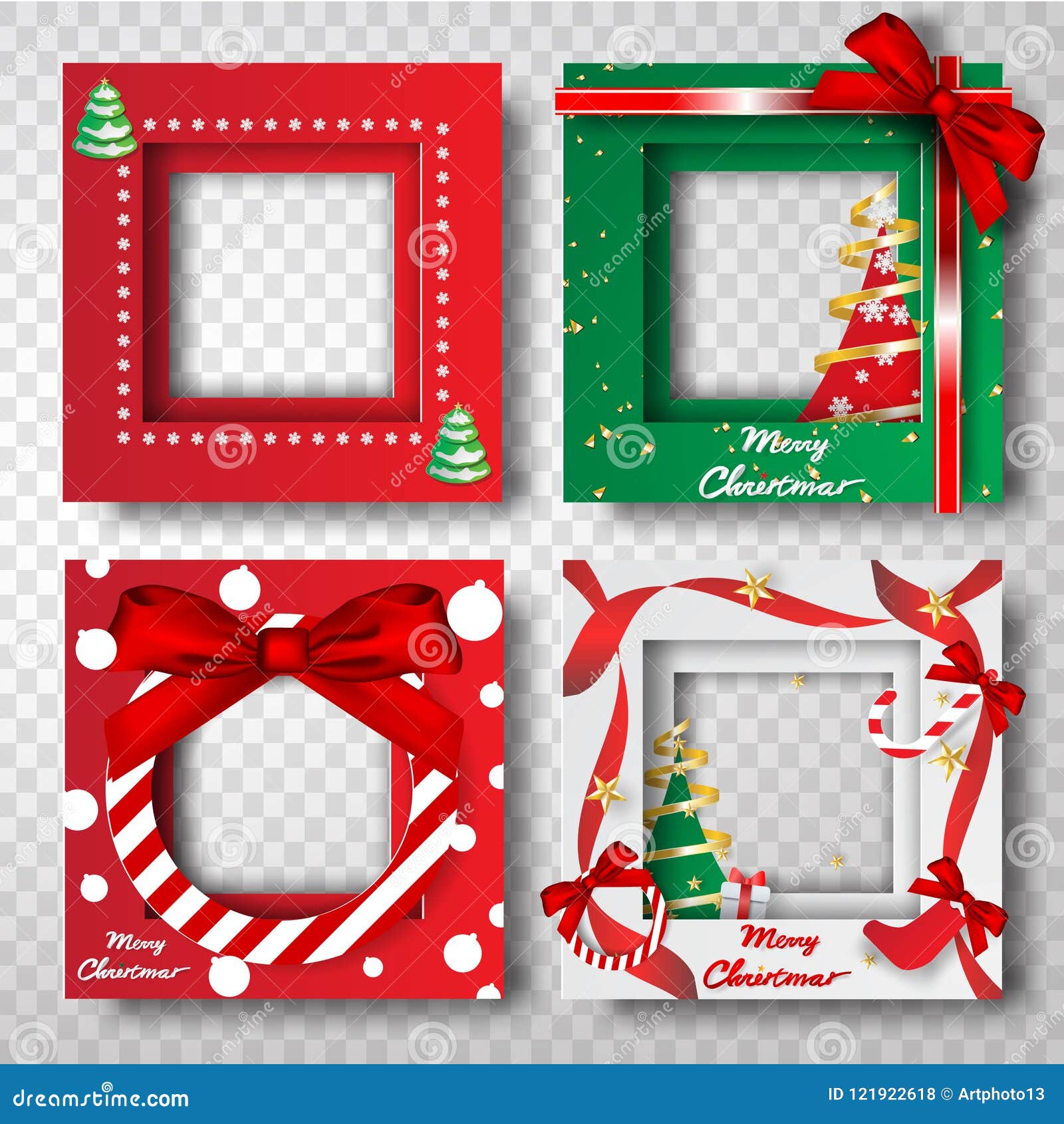Paper Art And Craft Of Merry Christmas Border Frame Photo Design Stock Vector Illustration Of