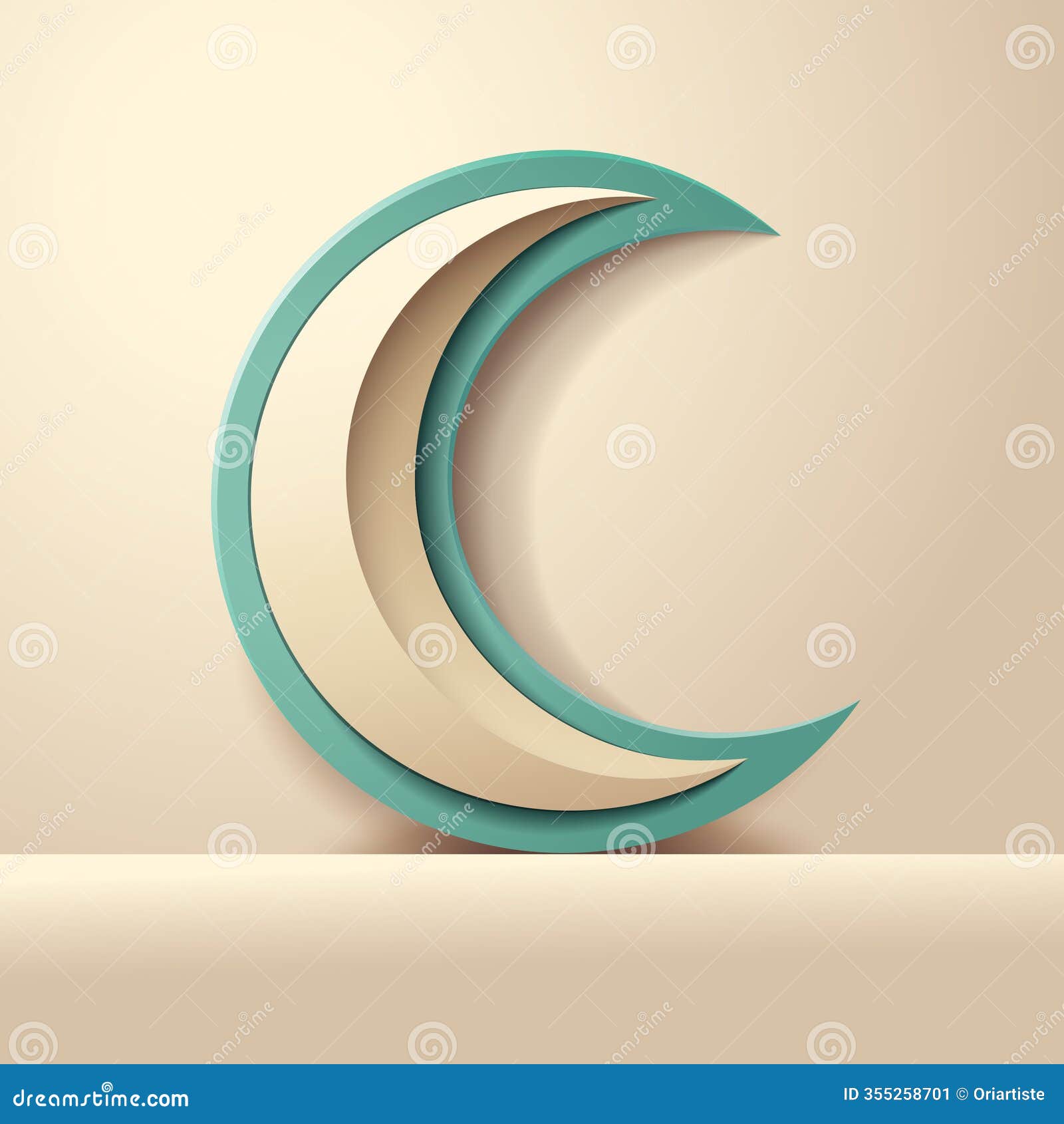 Paper Art Crescent: Origami-Inspired Ramadan Design Stock Illustration ...