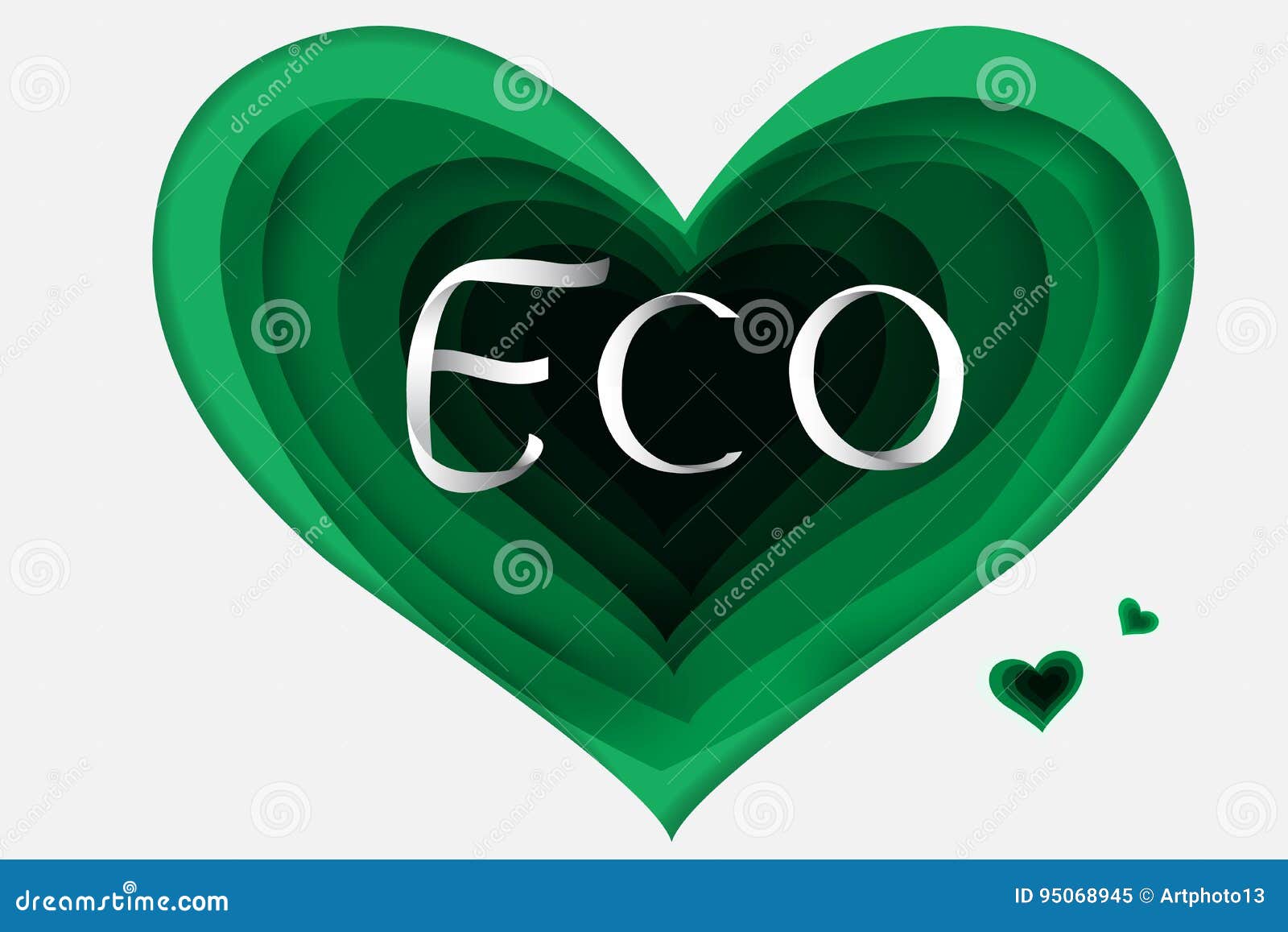 Paper Art of Eco Green Heart Stock Vector - Illustration of plant ...