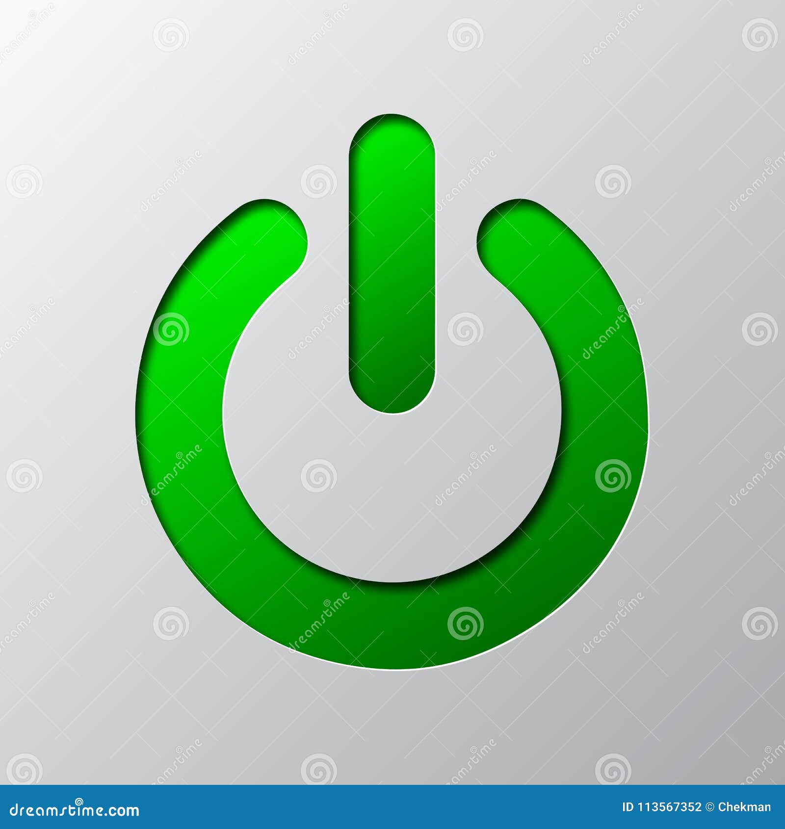 Paper Art of Green Power Button. Vector Illustration. Stock ...