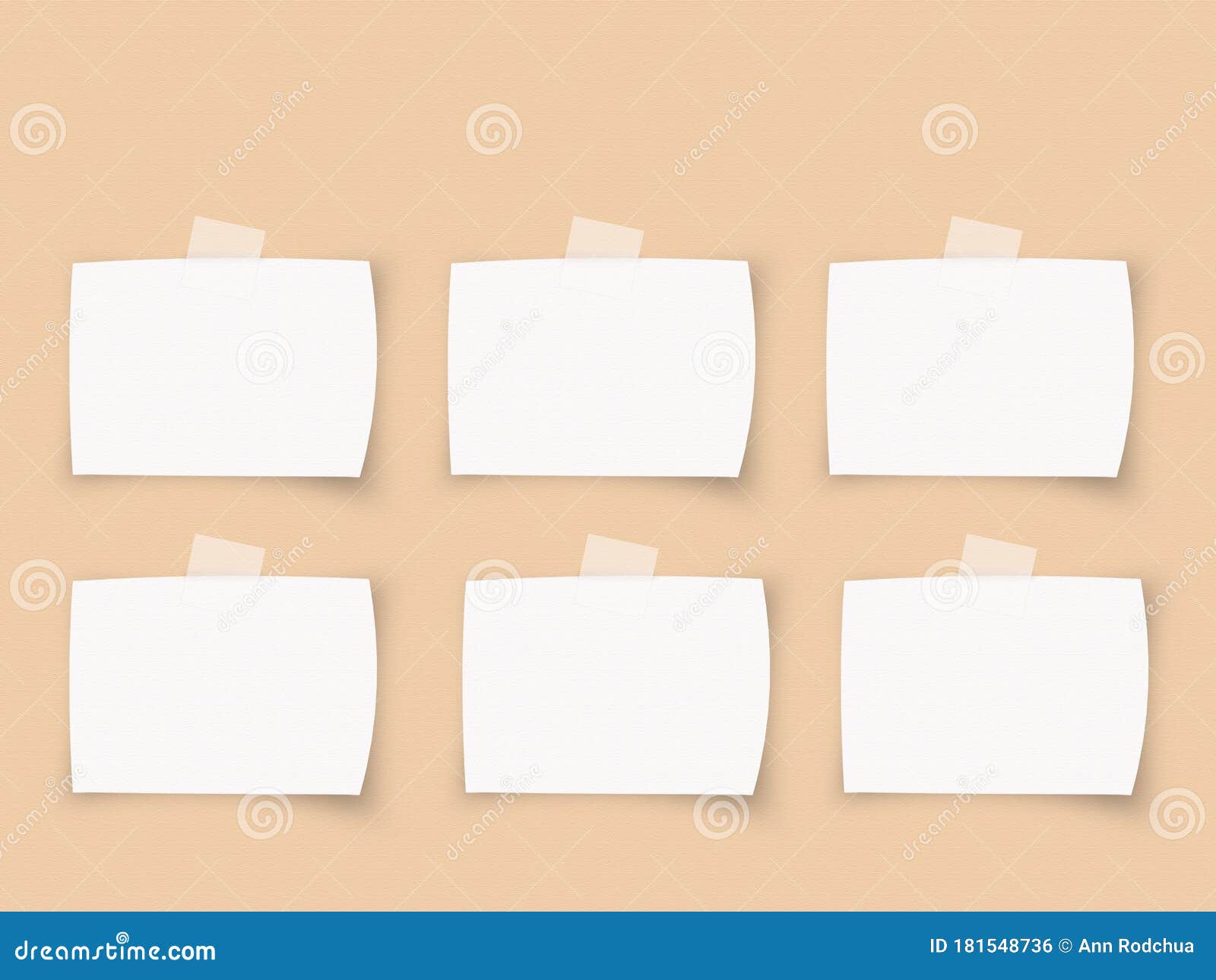 A White Blank Sticky Notes on Board Stock Illustration - Illustration ...