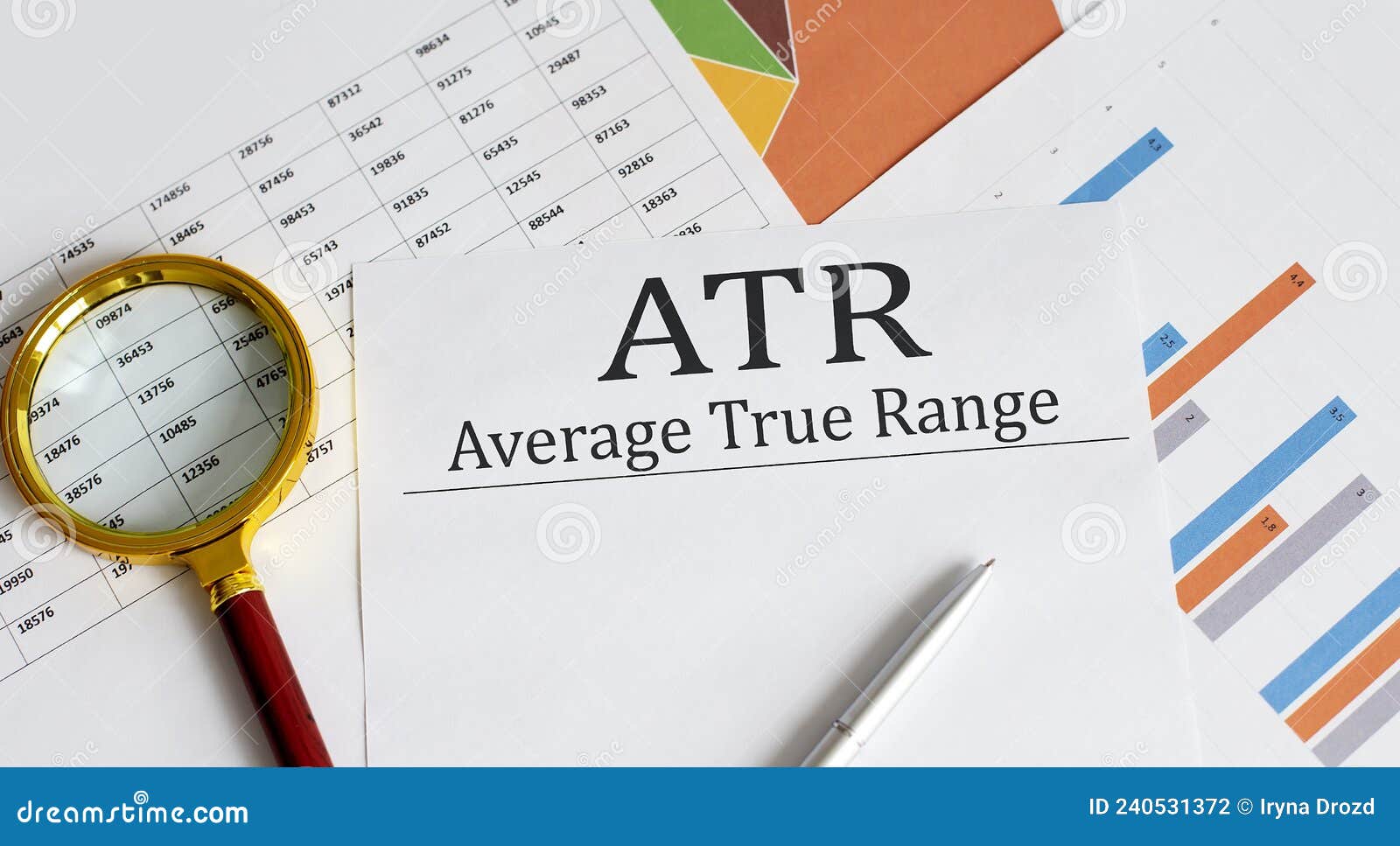 Paper with ATR - Average True Range on a Chart Stock Photo - Image of ...