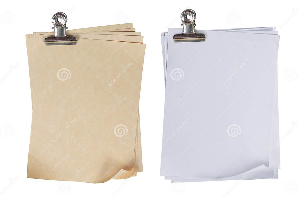 Paper Attached by Paper Clip Stock Photo - Image of notepad, address ...