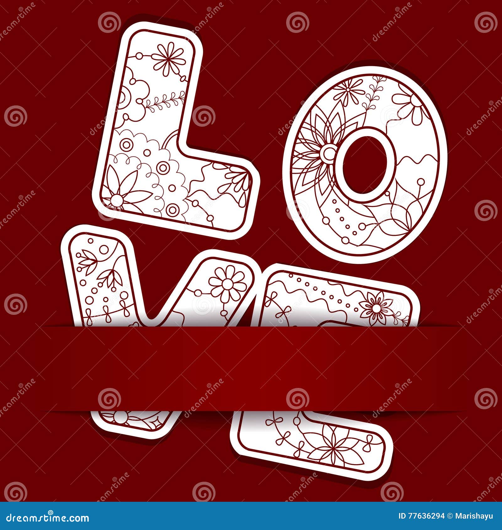 Paper Background with Lettering LOVE Stock Vector - Illustration of ...
