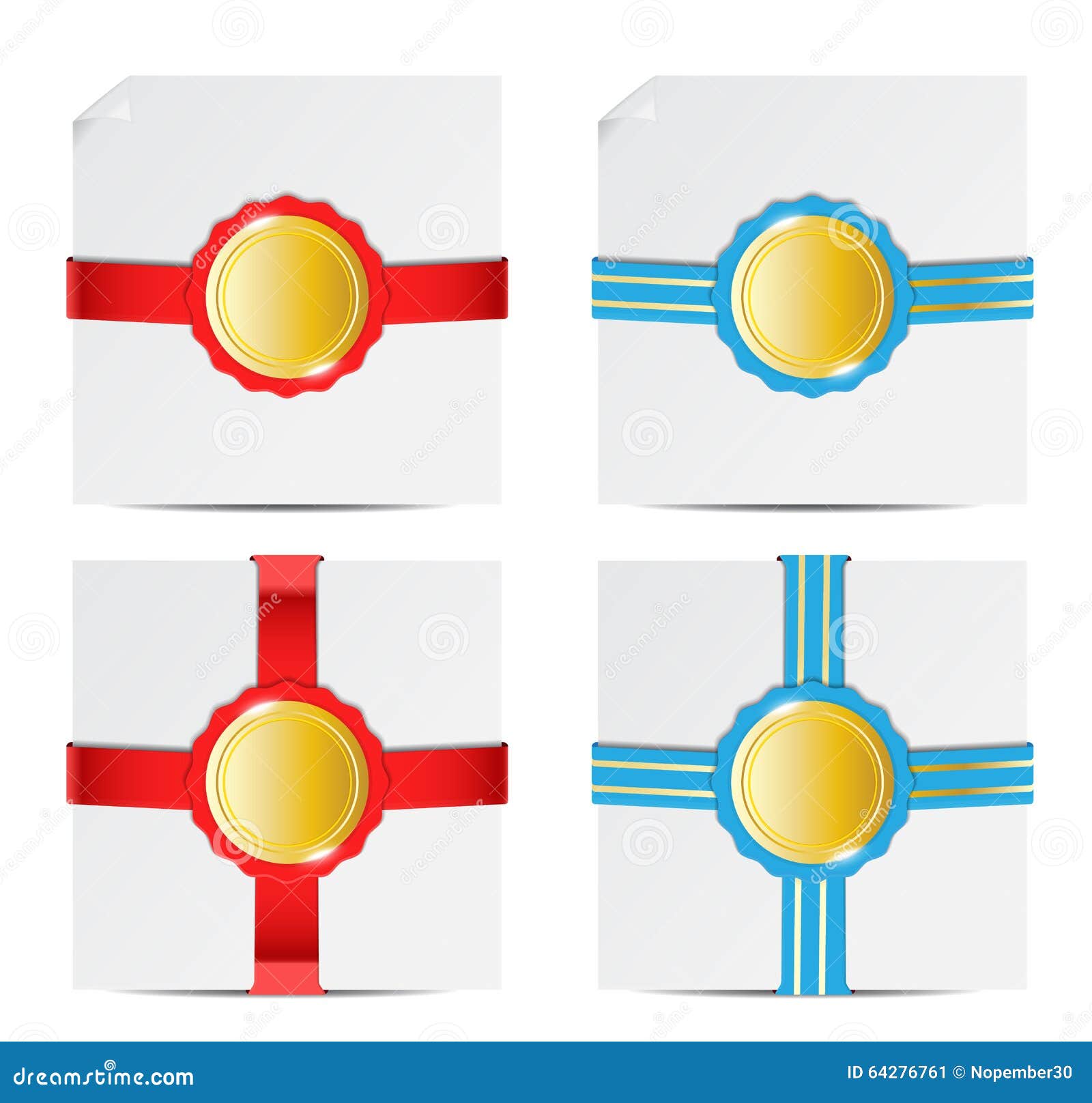 Paper badge red and blue stock vector. Illustration of label - 64276761