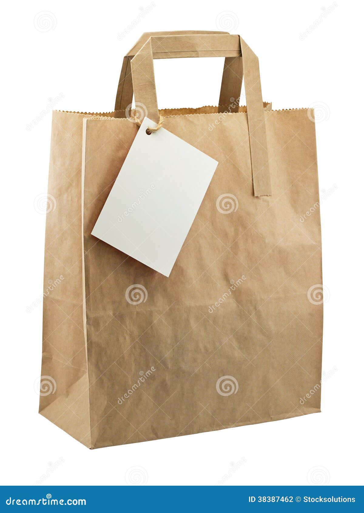 Paper Bag Blank Tag Isolated Stock Photo - Image of flatpack, green ...