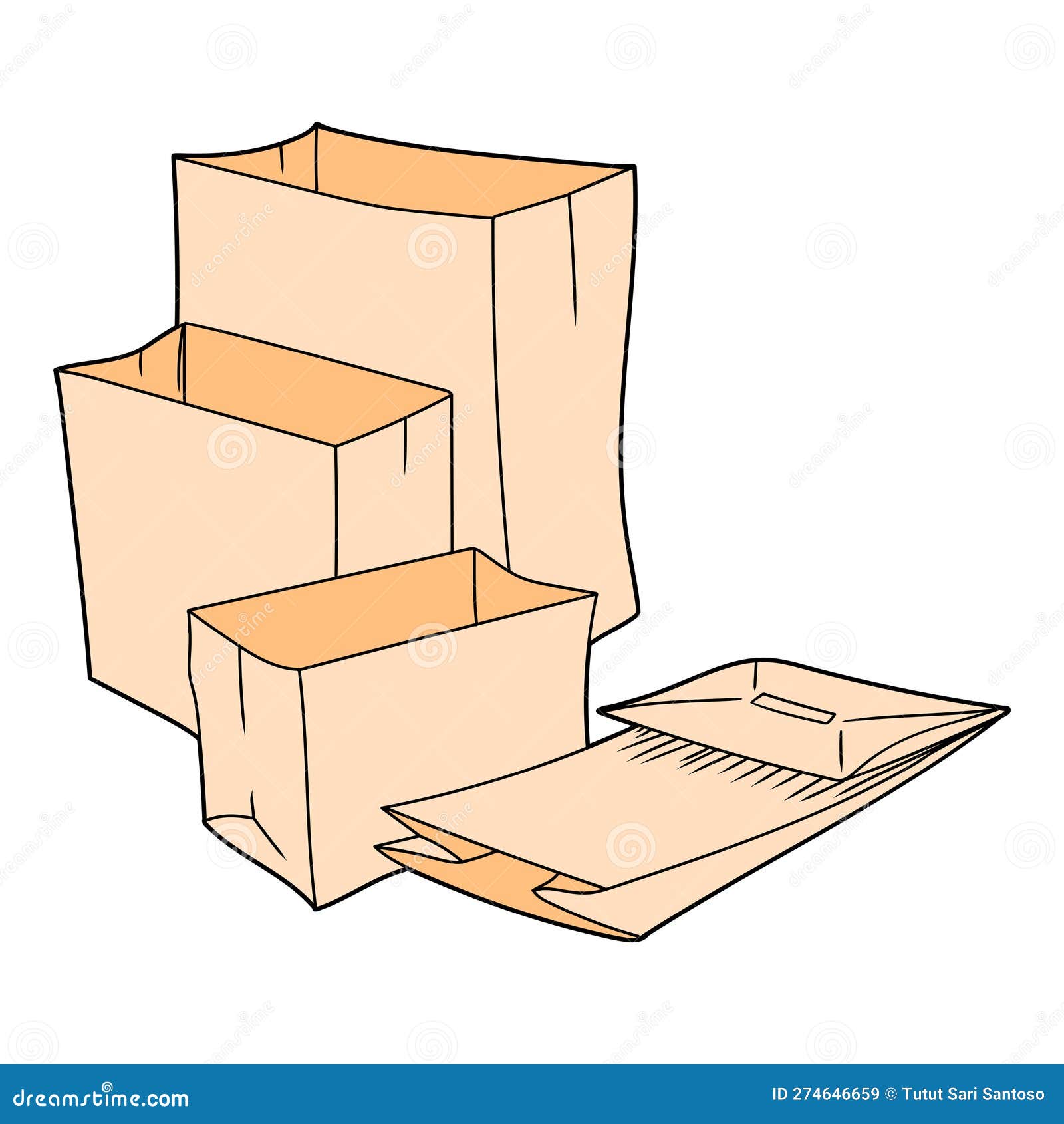 Paper bag stock vector. Illustration of flat, clip, paper - 274646659