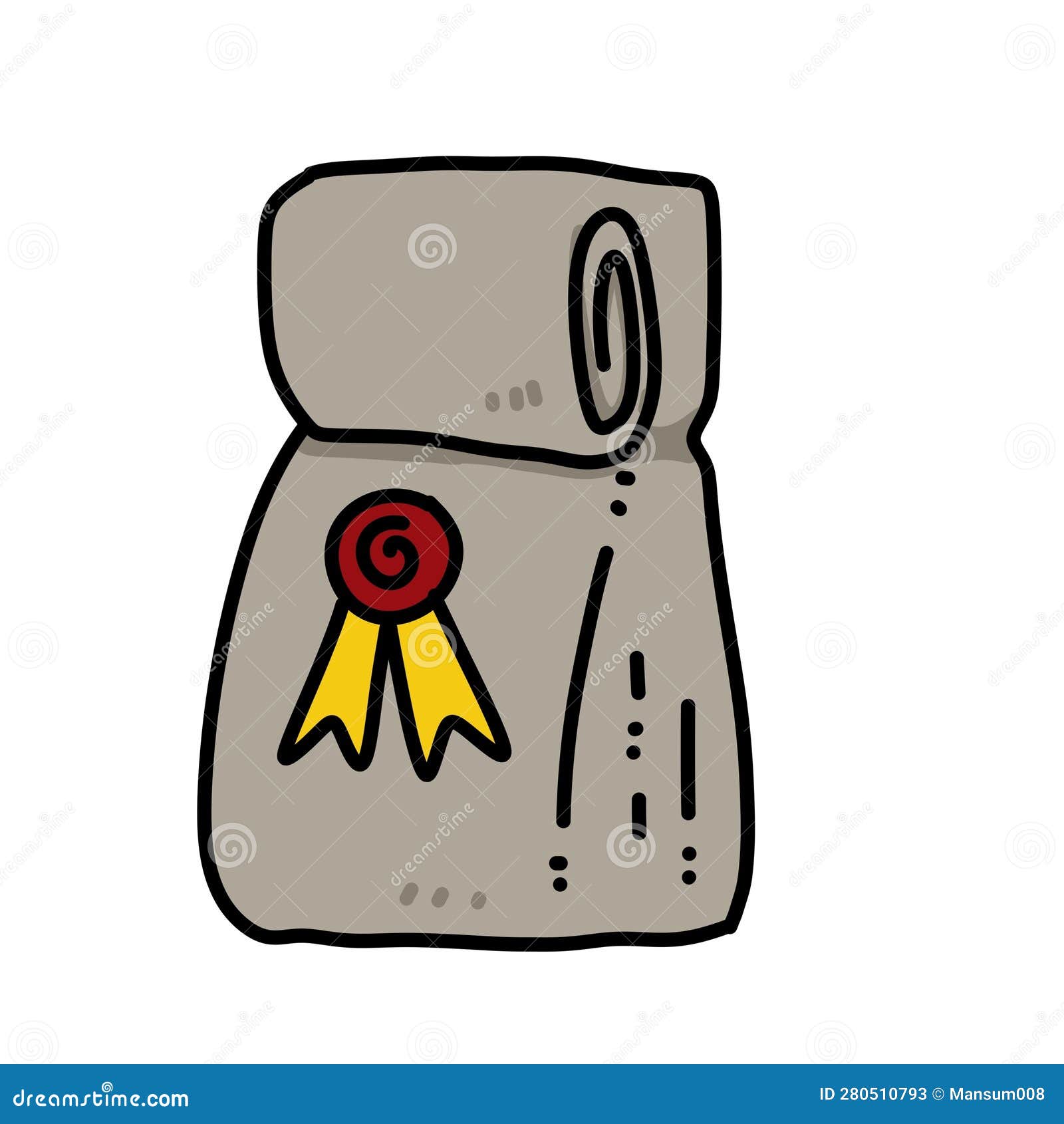 Paper Bag Cartoon on White Background Stock Illustration - Illustration ...