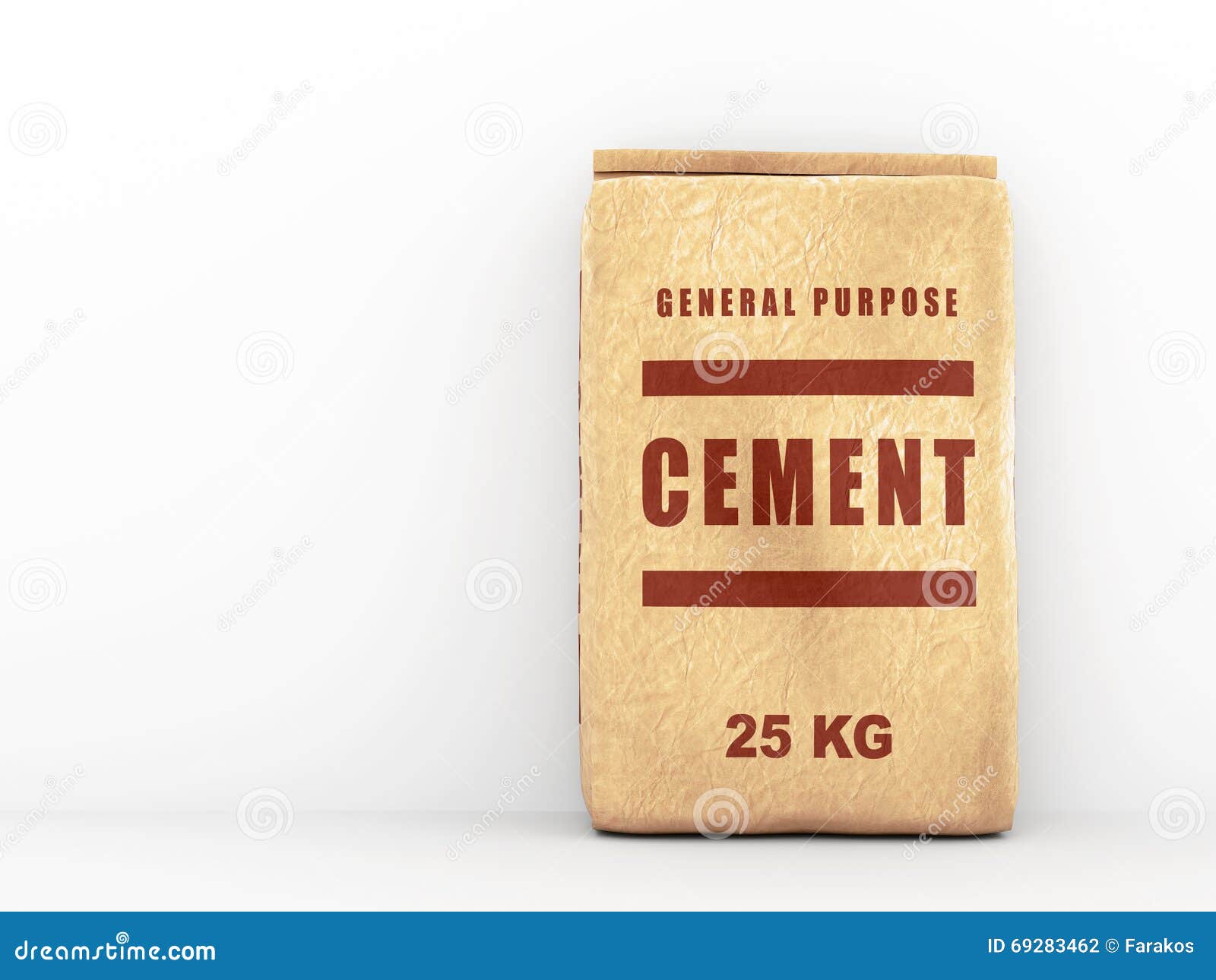 Paper bag of cement stock illustration. Illustration of industry - 69283462