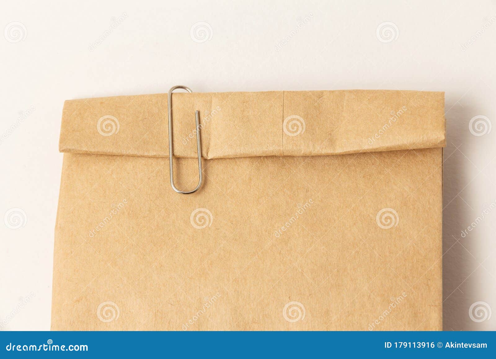 Paper bag with paper clip stock photo. Image of vintage - 179113916