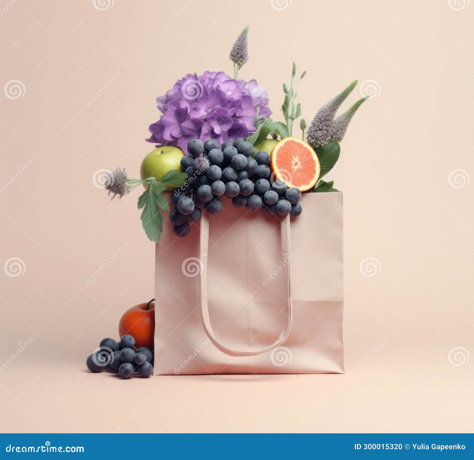 A Paper Bag Containing Fruit and Vegetables Stock Photo - Image of ...