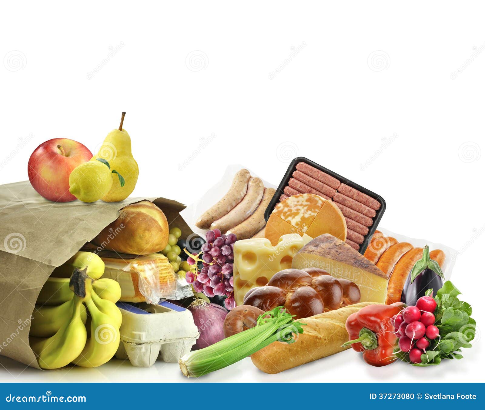 Paper Bag with Food stock photo. Image of lemon, eggs - 37273080