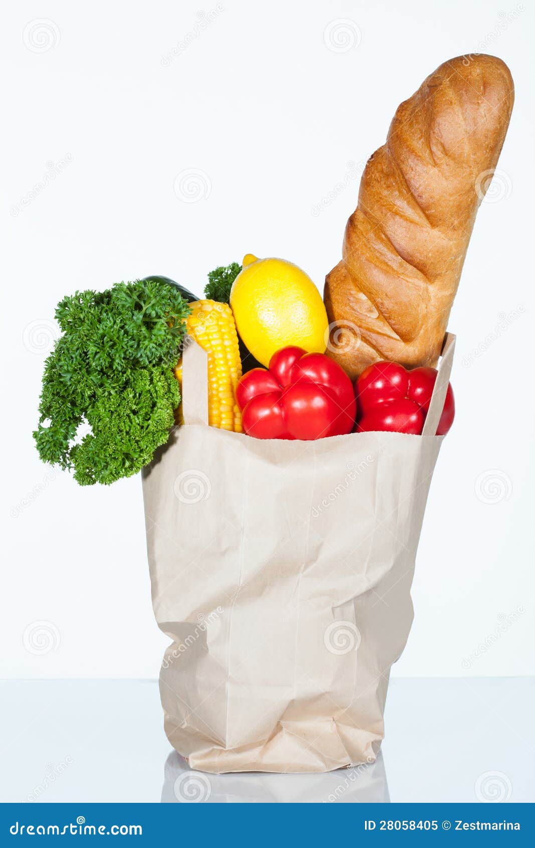 Paper bag full of food stock image. Image of shopping - 28058405