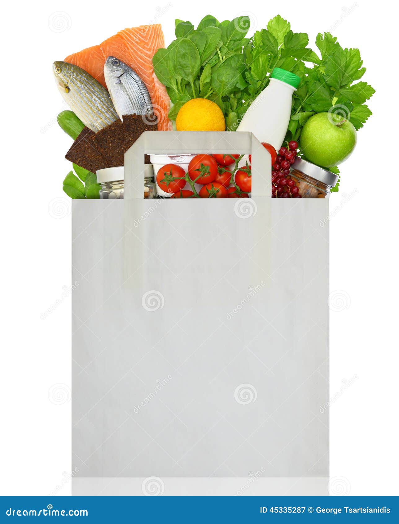 Paper Bag Full of Groceries Stock Image - Image of hypermarket ...