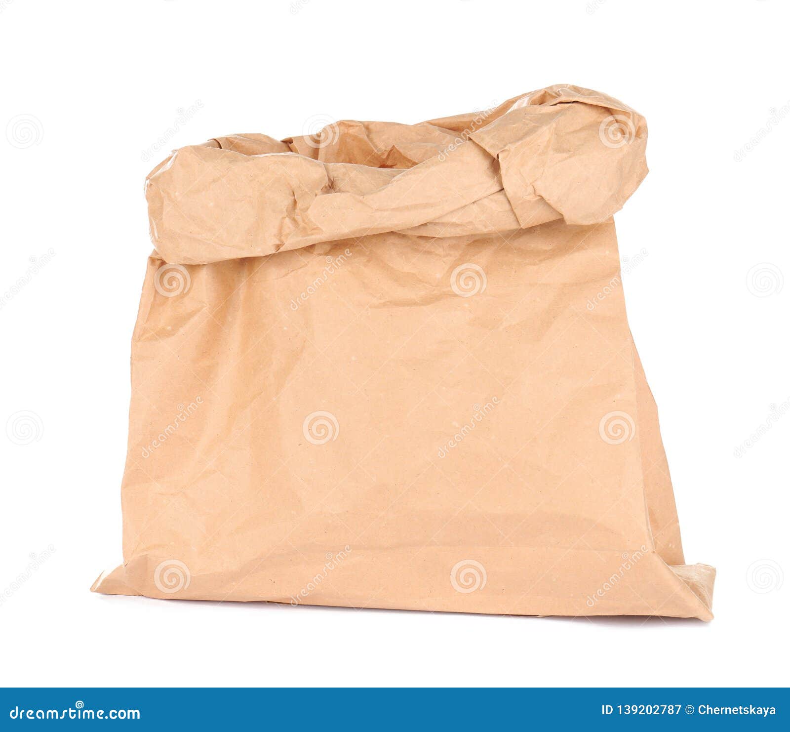 Paper Bag Isolated on White. Stock Image - Image of lunch, packaging ...