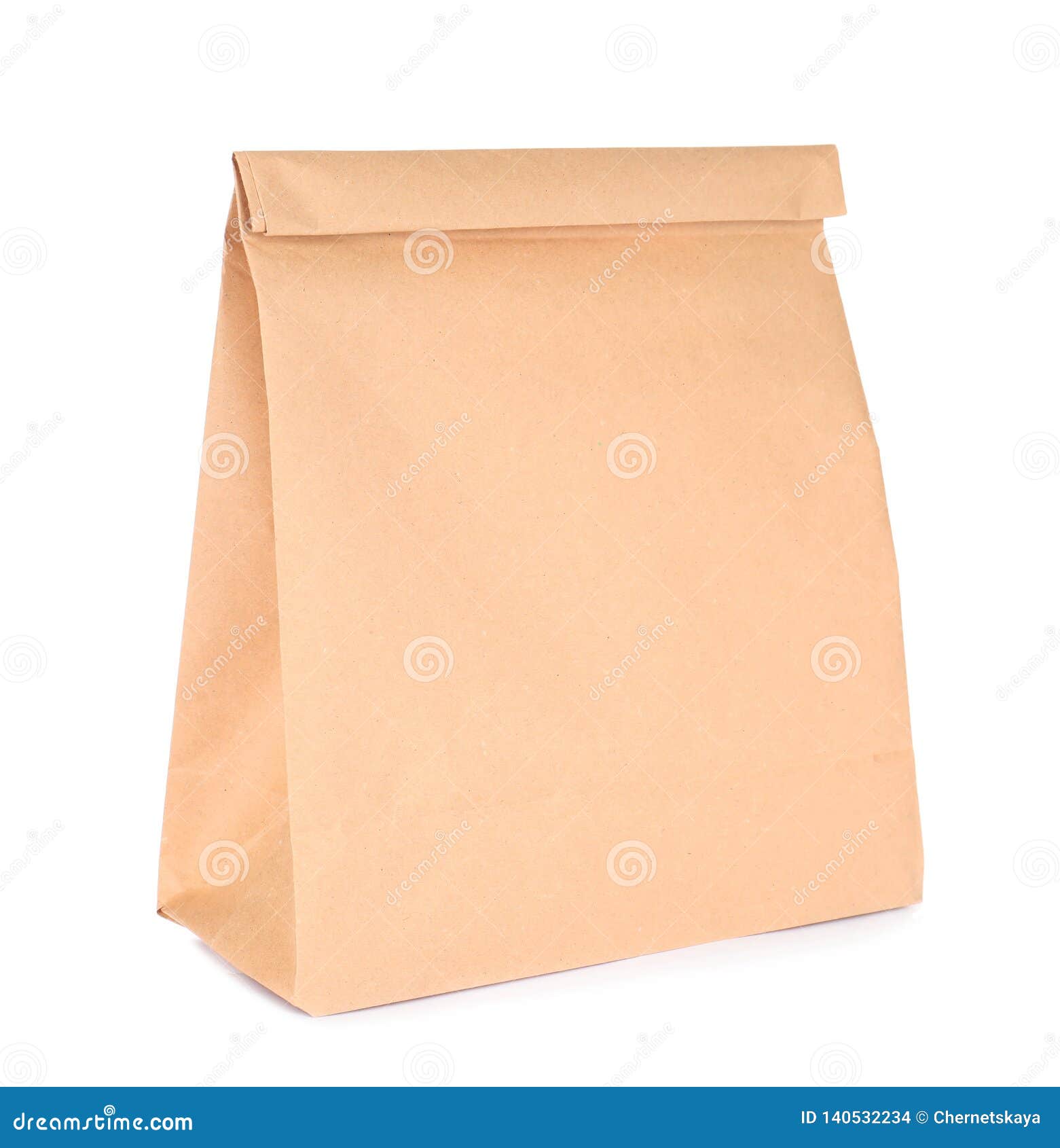 Paper Bag Isolated on White. Stock Photo - Image of craft, material ...