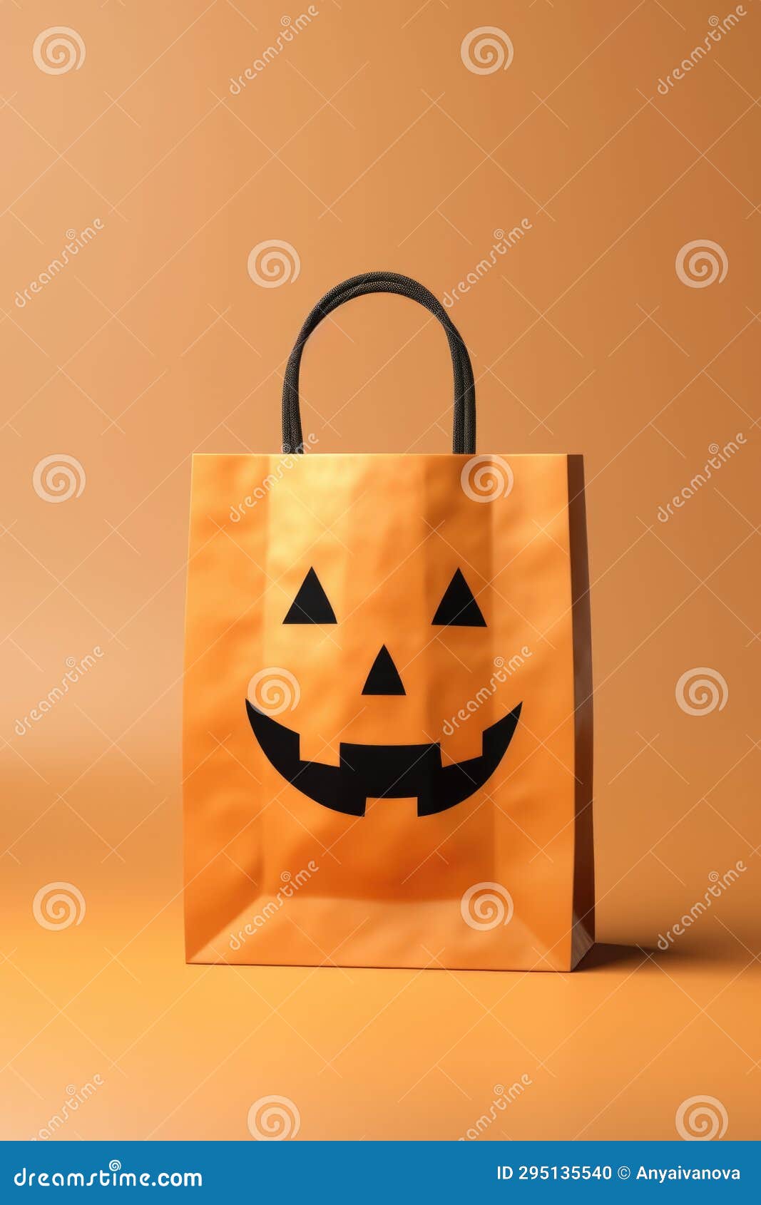 A Paper Bag with a Jack - O - Lantern Face on it Stock Illustration ...