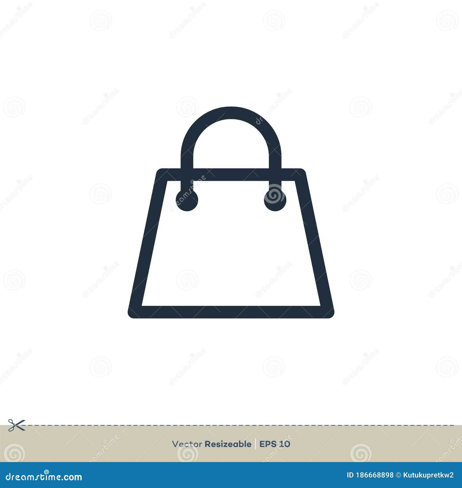 Paper Bag Line Art Icon Vector Logo Template Illustration Design ...