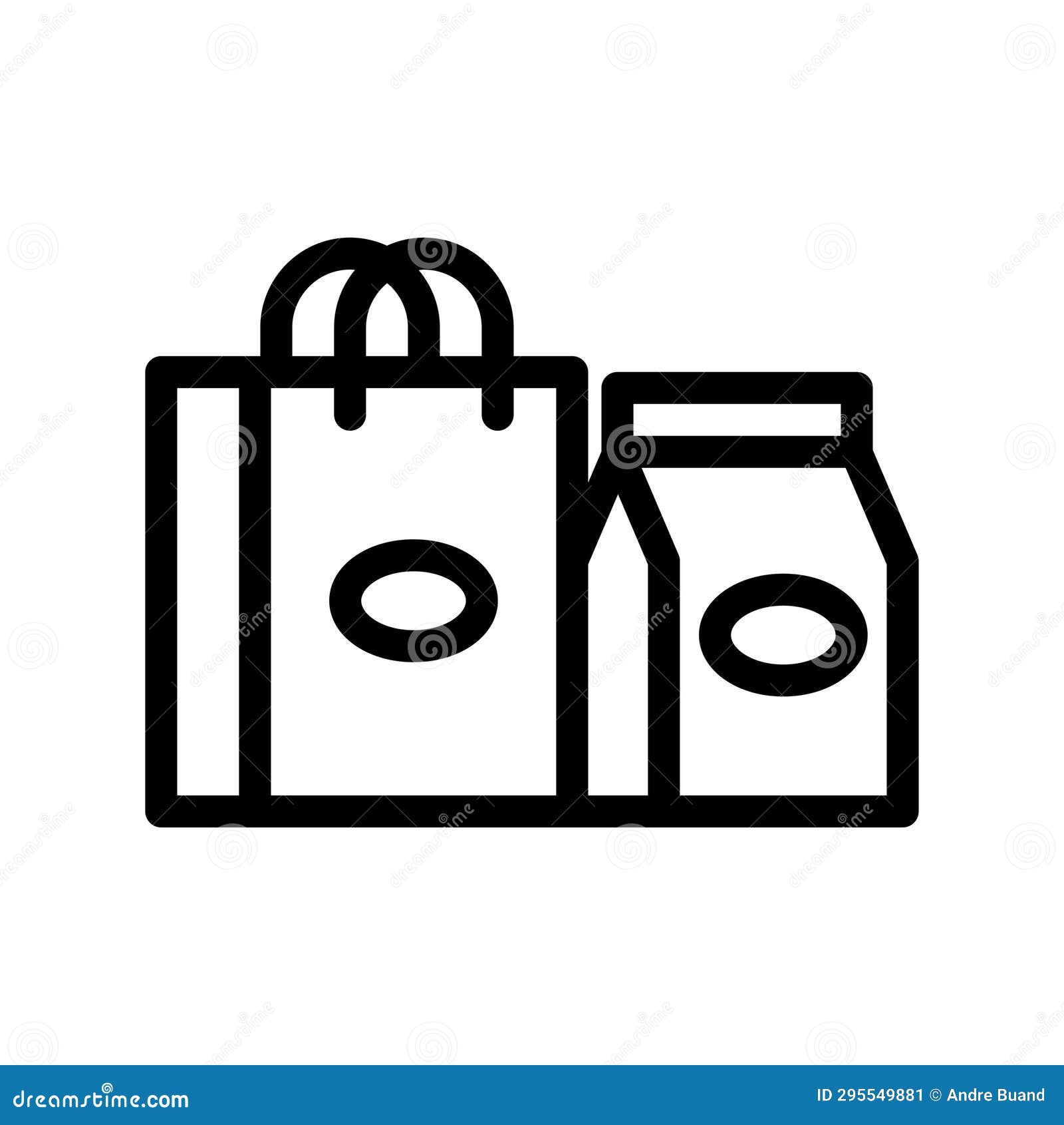 Paper Bag Line Icon Illustration Vector Graphic Stock Vector ...