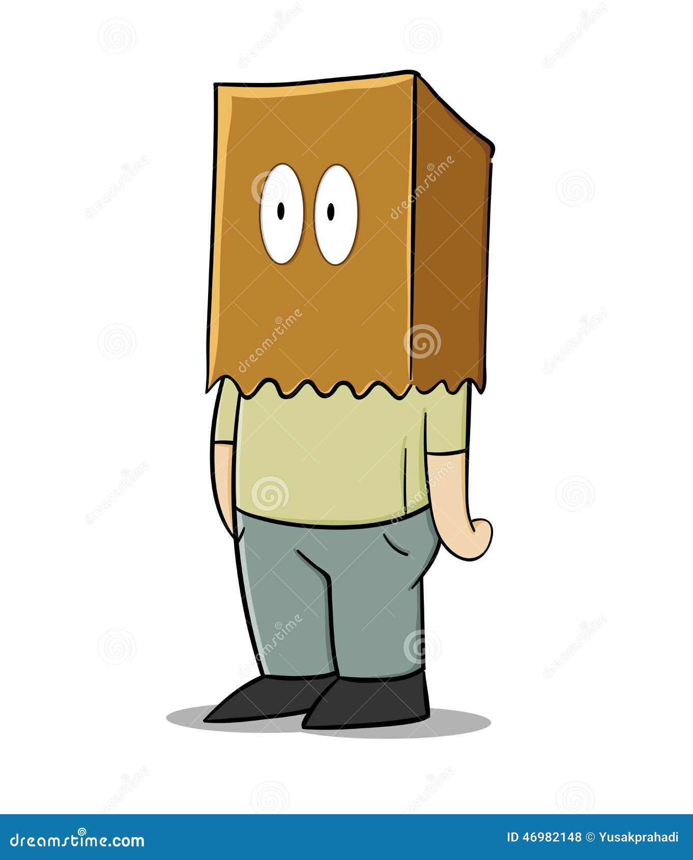Paper bag man stock vector. Illustration of paper, ashamed - 46982148