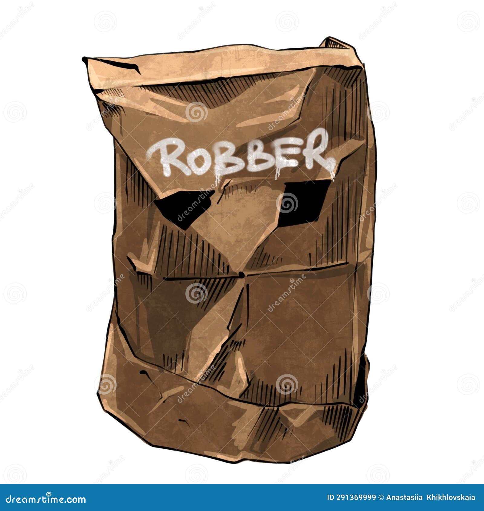Paper Bag Mask Colour Sketch Stock Illustration - Illustration of ...