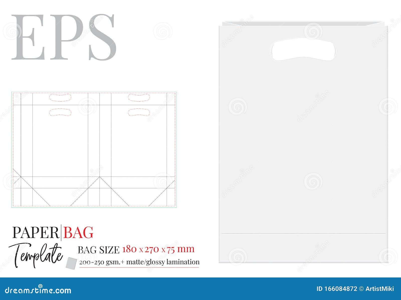Paper Bag with Handle Template, Vector with Die Cut / Laser Cut Layers ...
