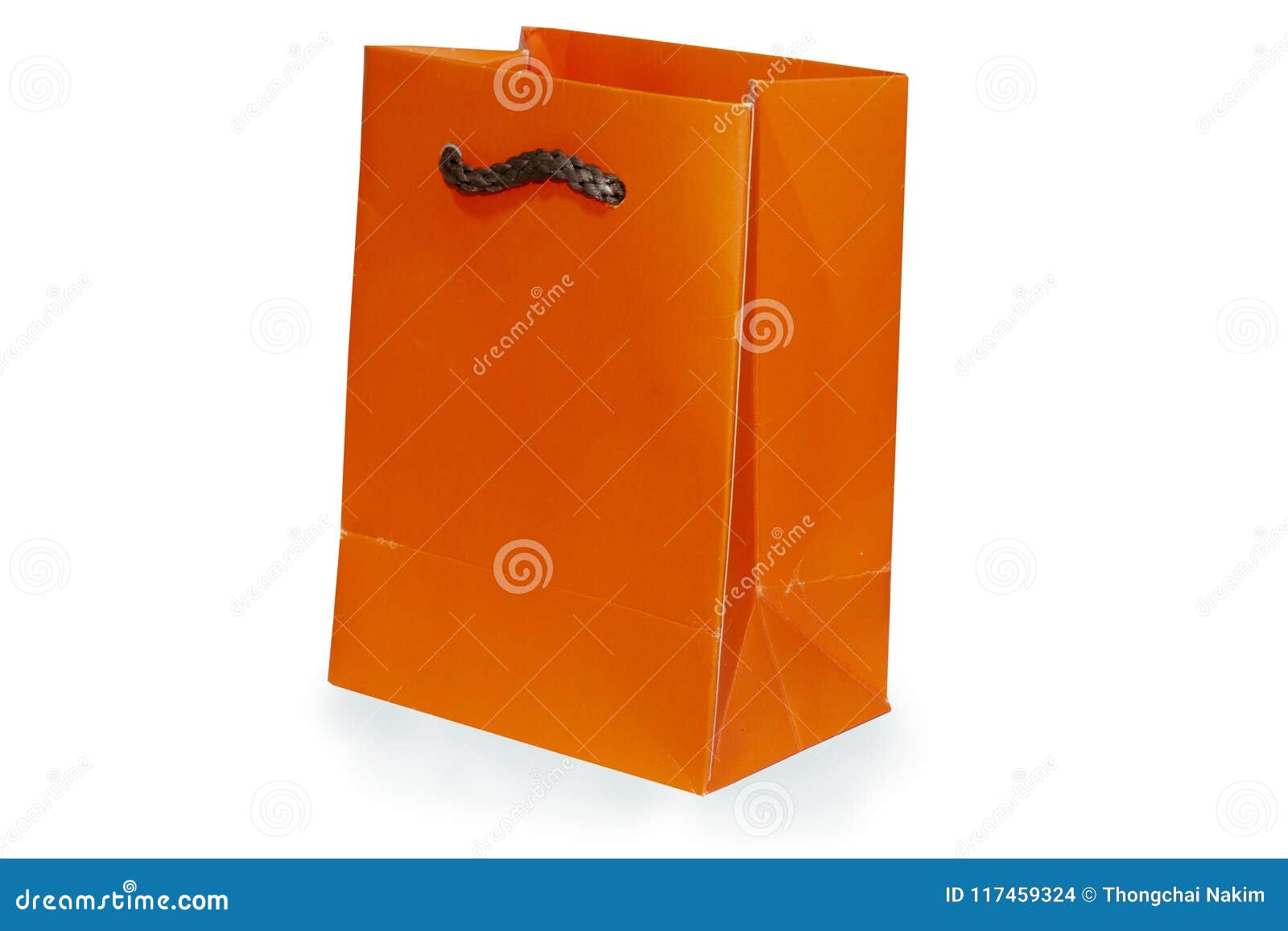 Paper bag orange color stock photo. Image of market - 117459324