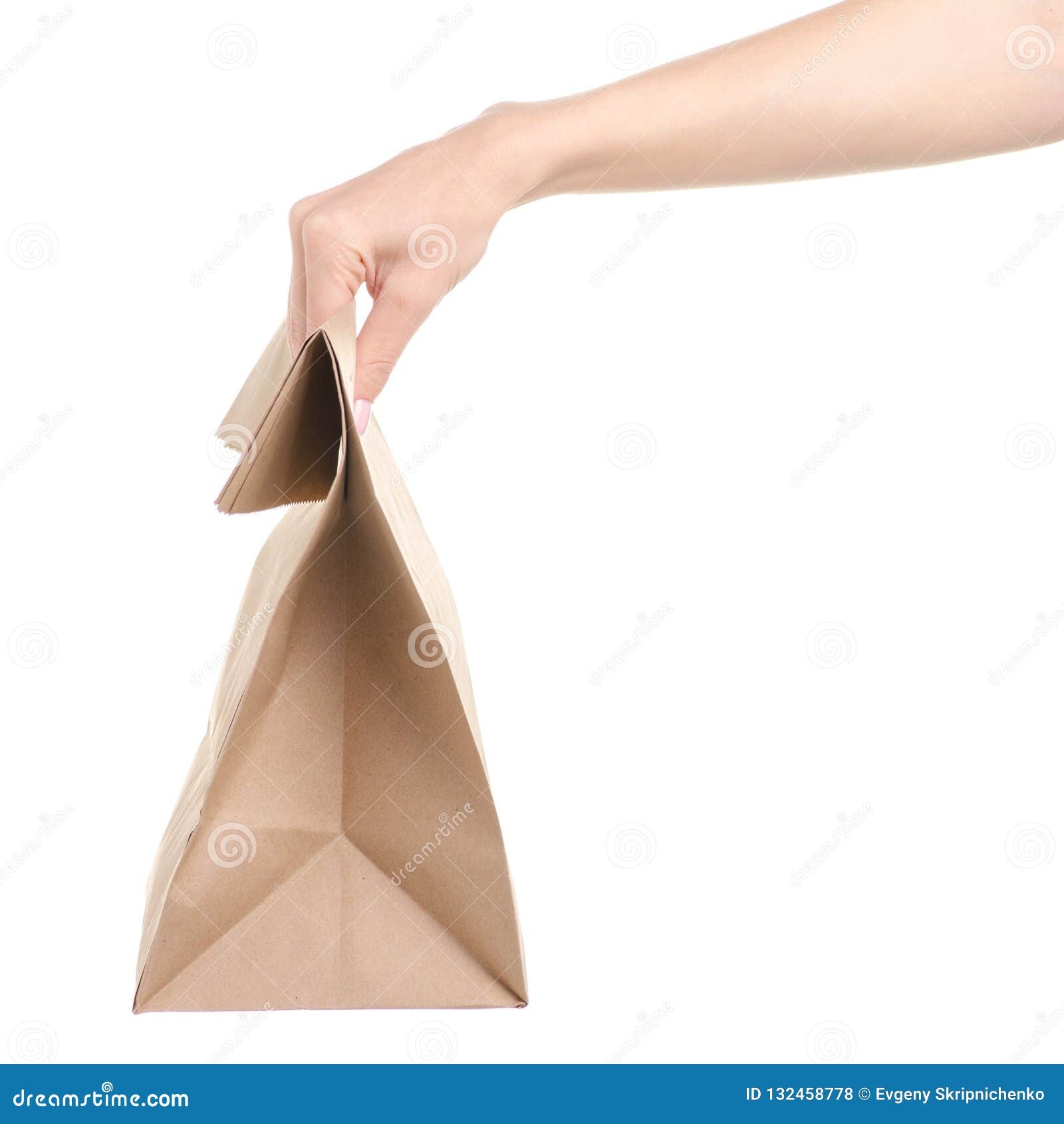 Paper bag package in hand stock photo. Image of hold - 132458778