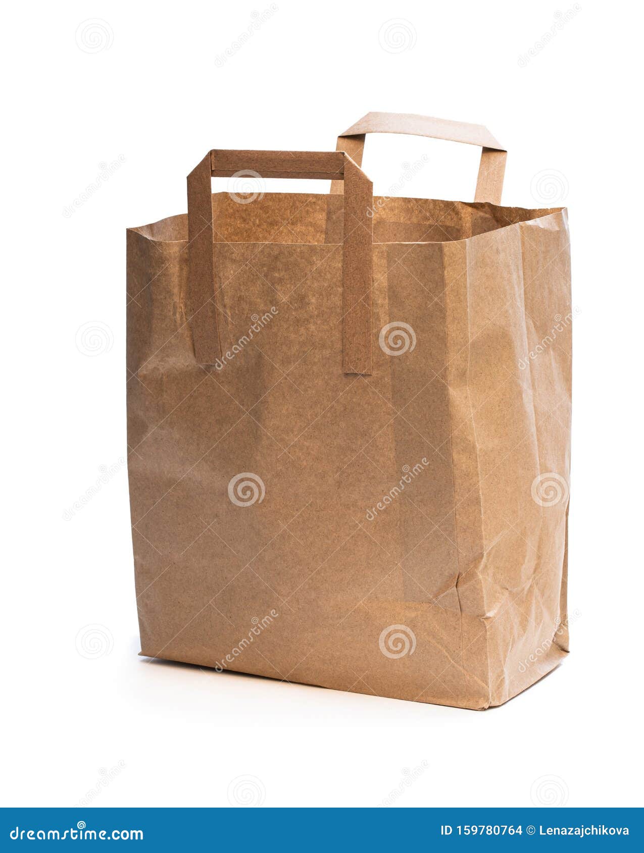 Paper Bag Package Isolated on White Stock Photo - Image of commercial ...