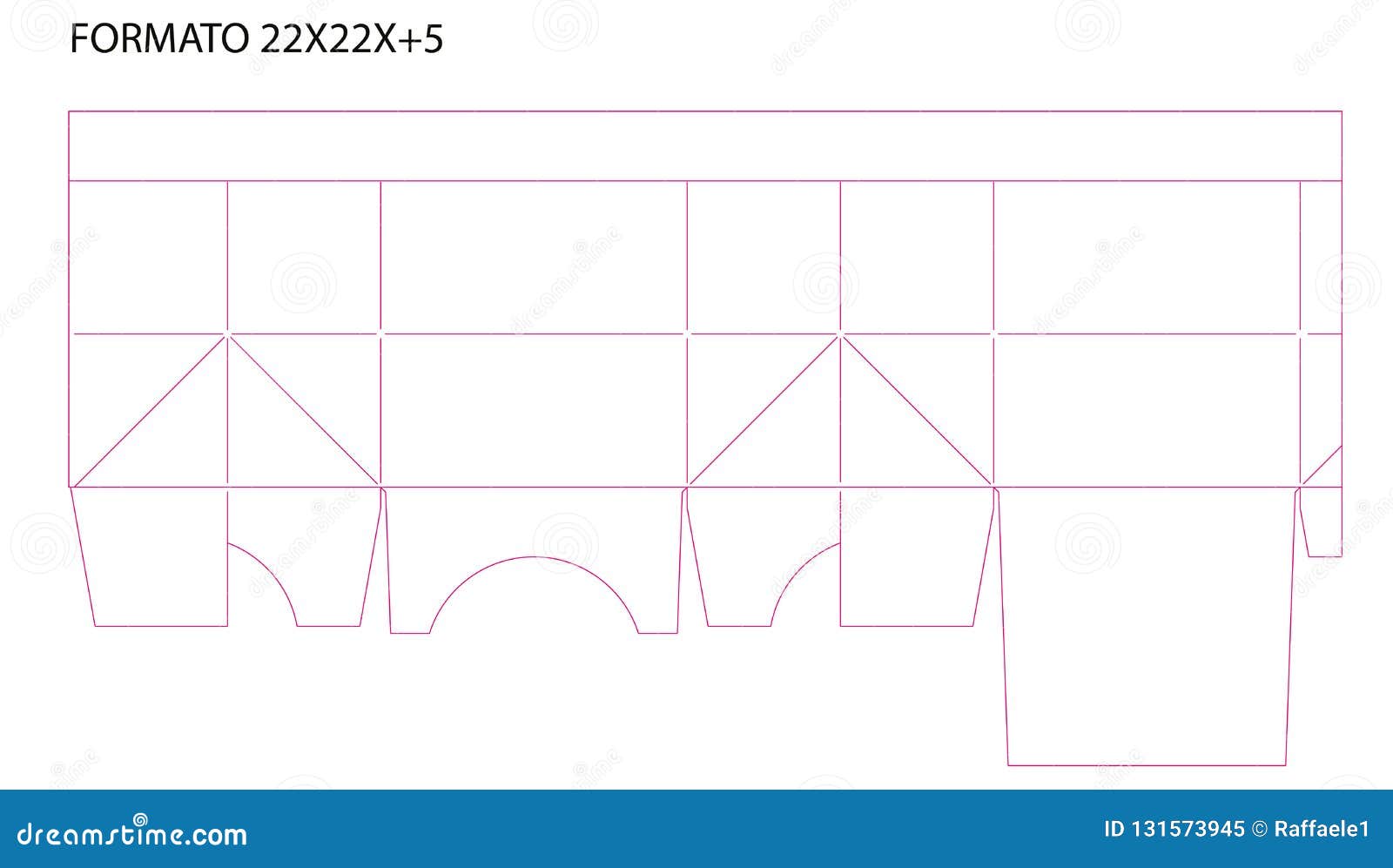 Paper Bag Packaging Dieline Illustration 22x22 Stock Vector ...