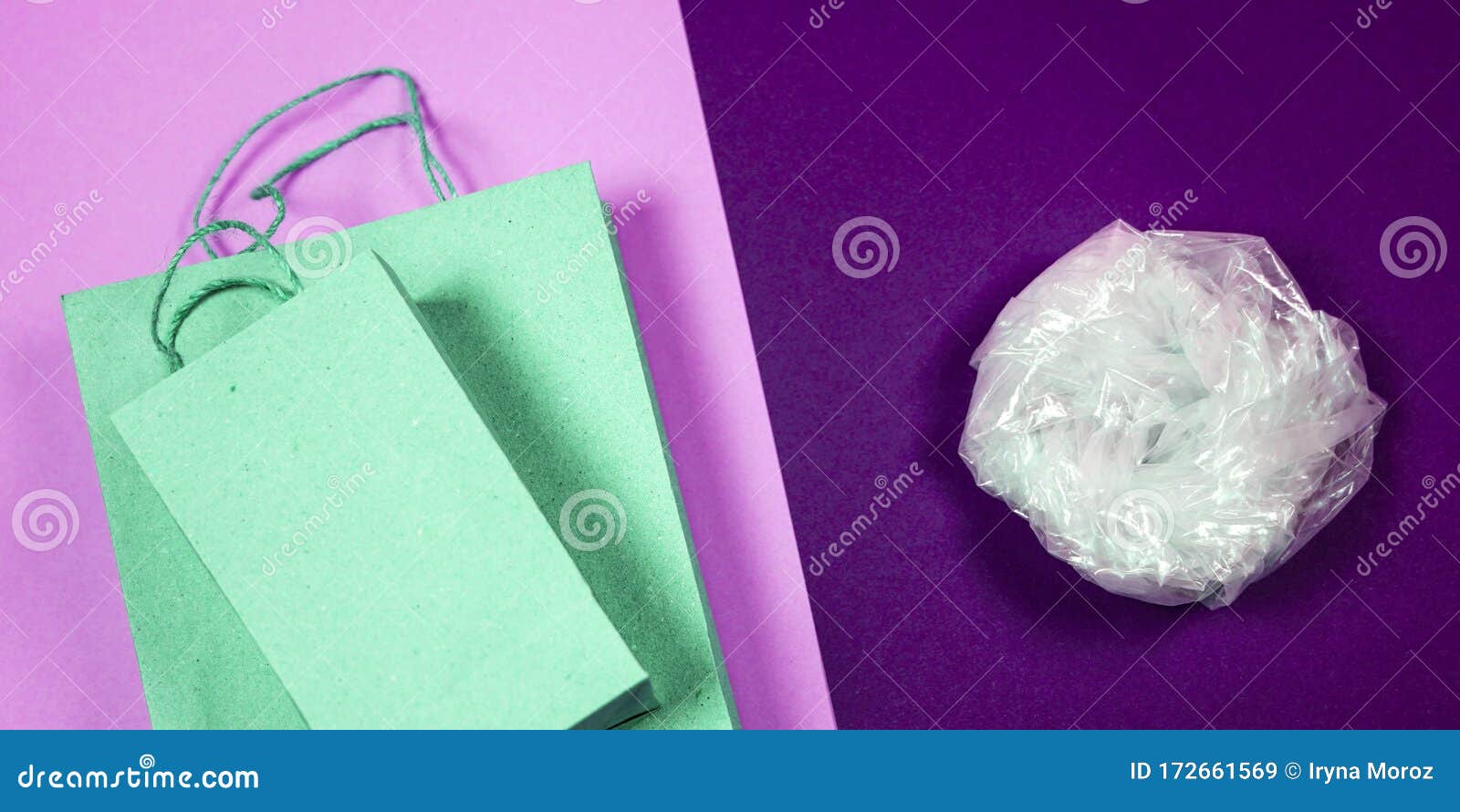 Paper bag and plastic bag stock image. Image of empty - 172661569