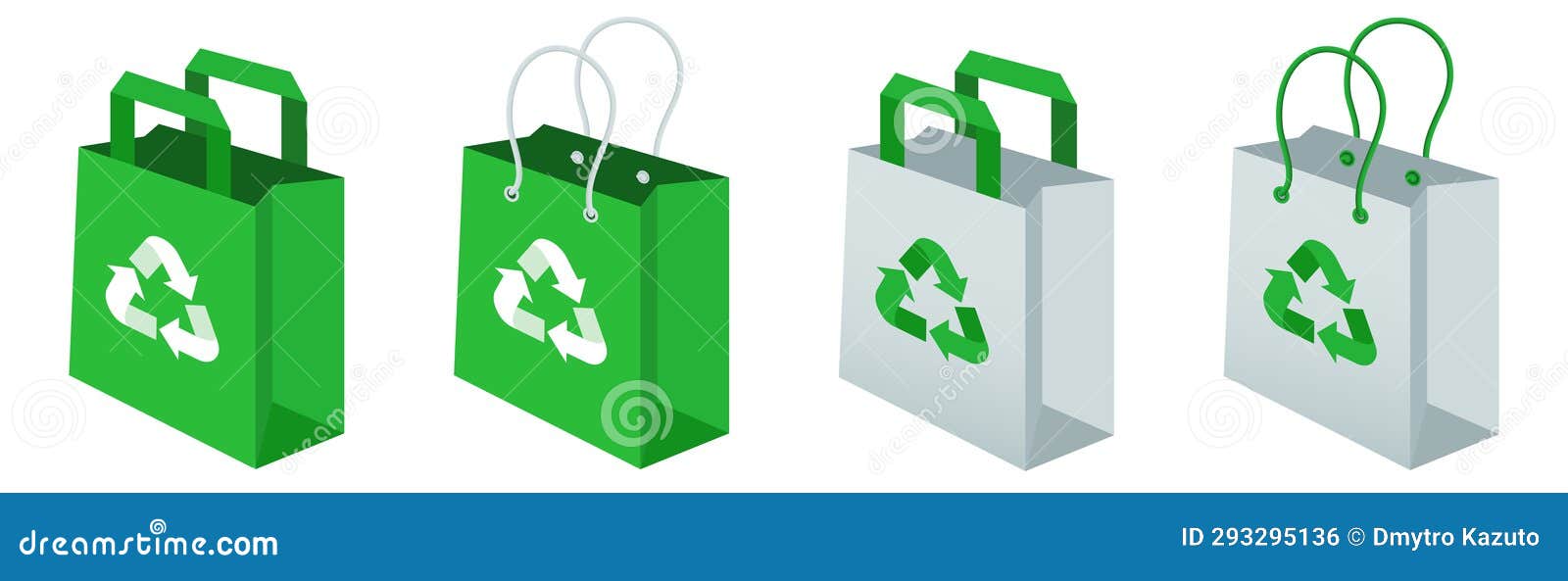 Paper Bag with Recycling Sign. Vector Clipart Stock Illustration ...