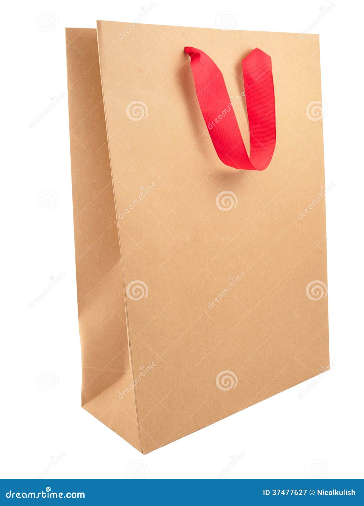 Paper bag with red handles stock image. Image of separately - 37477627