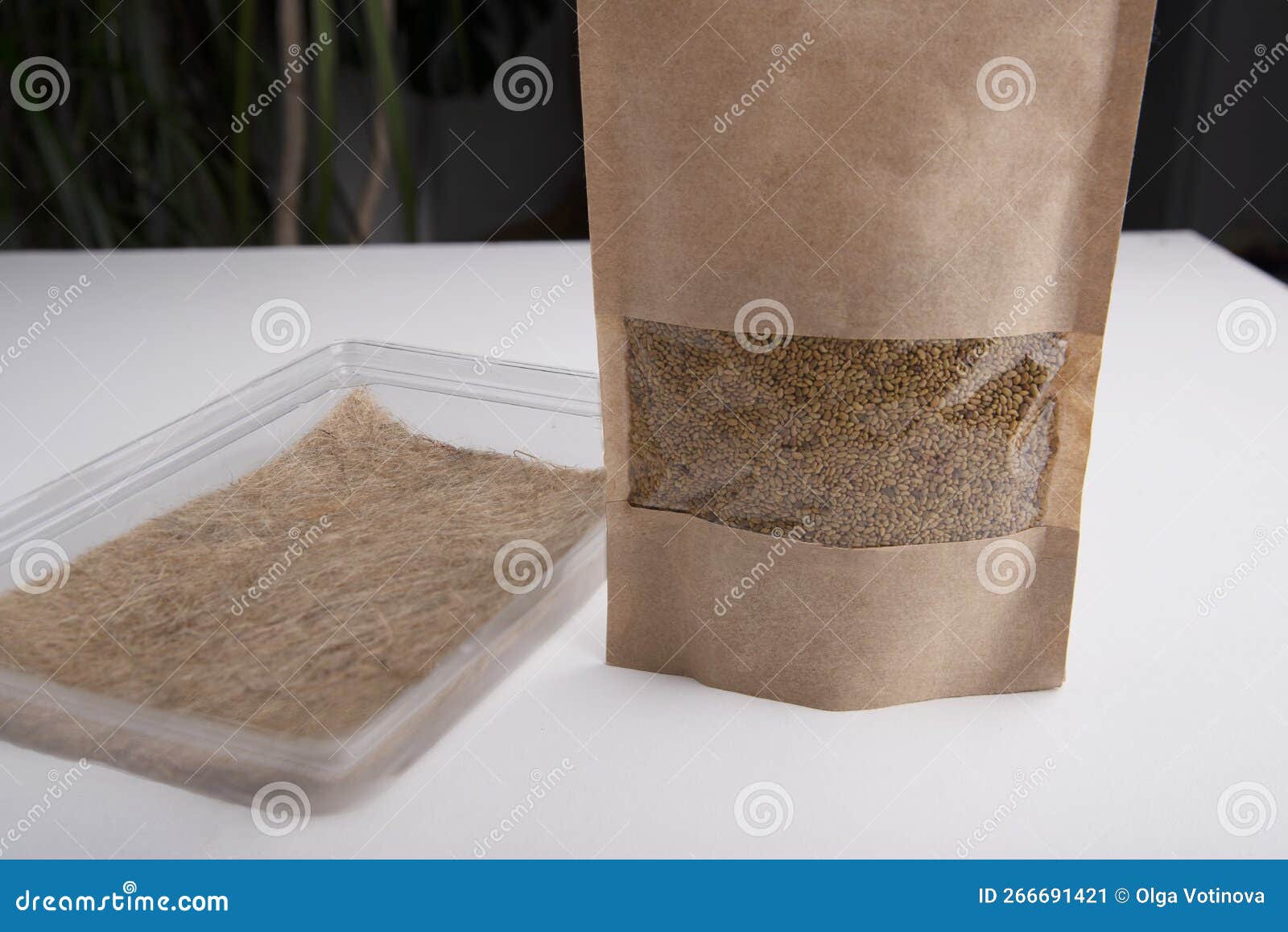 A Paper Bag with Seeds for Planting. a Mat for Growing Microgreens ...
