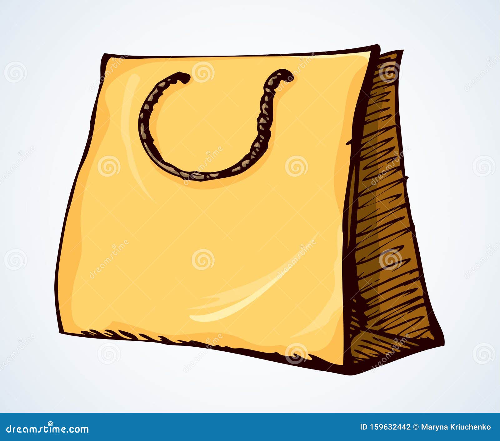 Paper Bag for Shopping. Vector Drawing Stock Vector - Illustration of ...