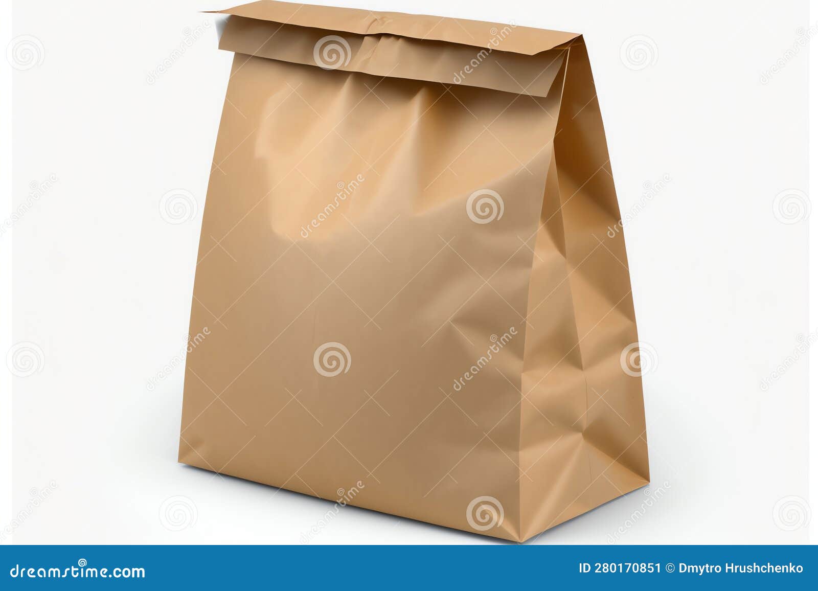 Paper Bag on White Background. Generative AI Stock Illustration ...