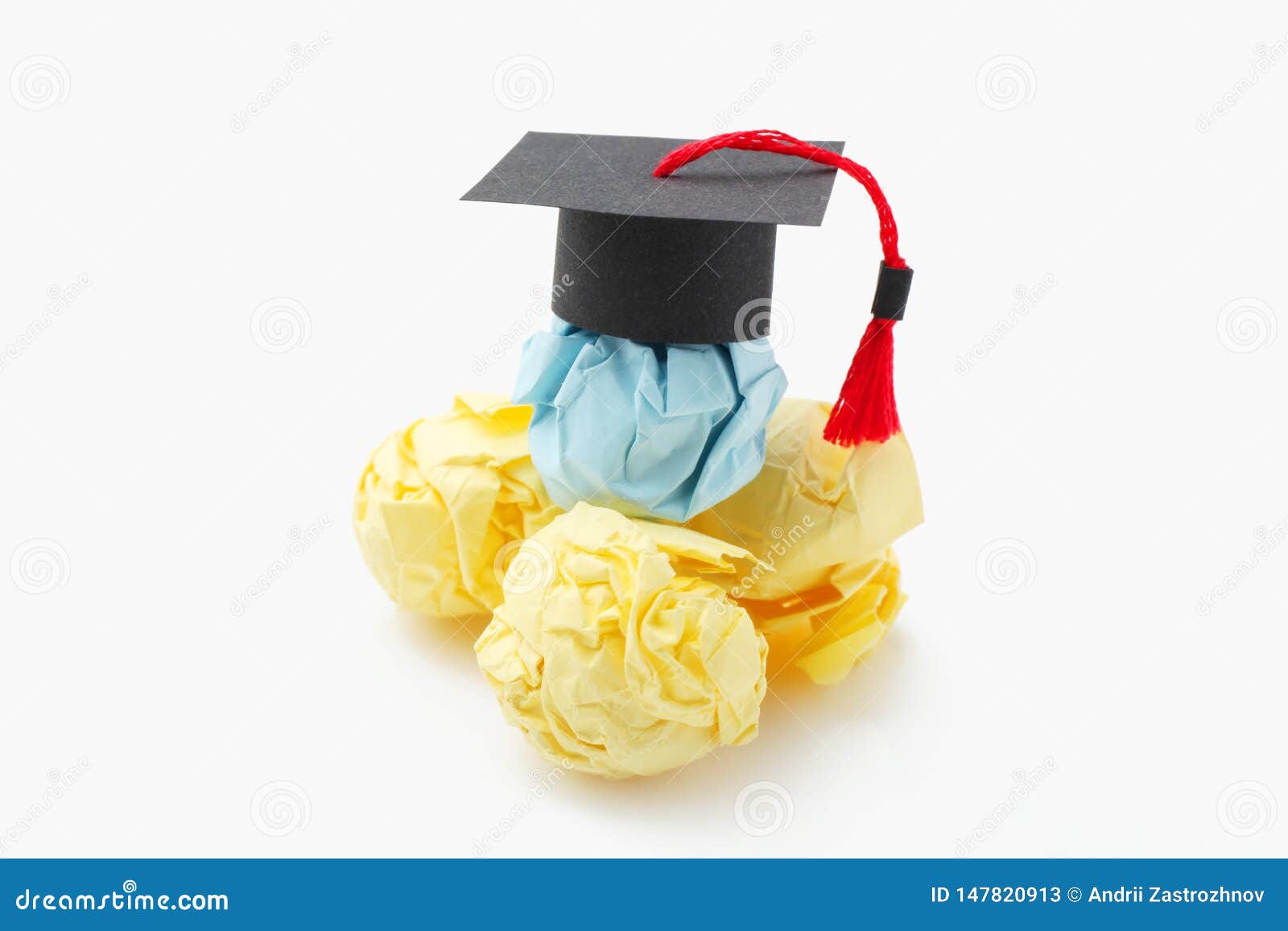 Paper Ball Figure with Graduation Cap. Education, Learning and Study ...