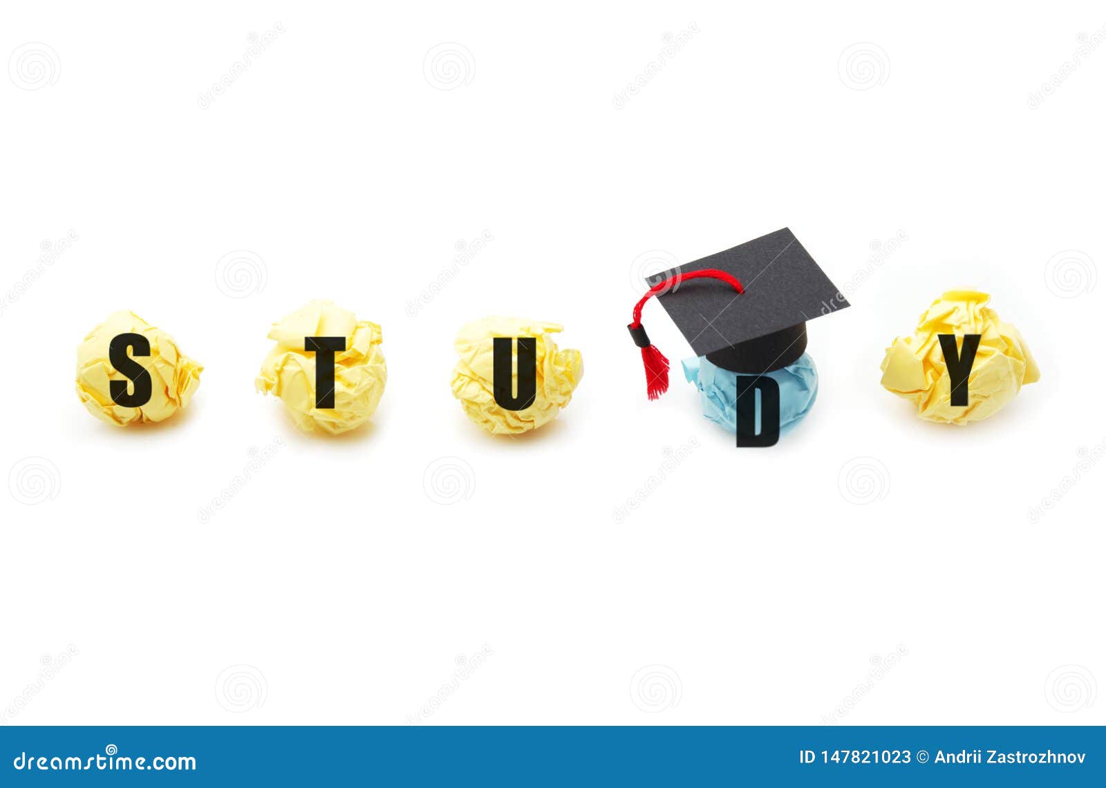 Paper Ball Figure with Graduation Cap. Education, Learning and Study ...