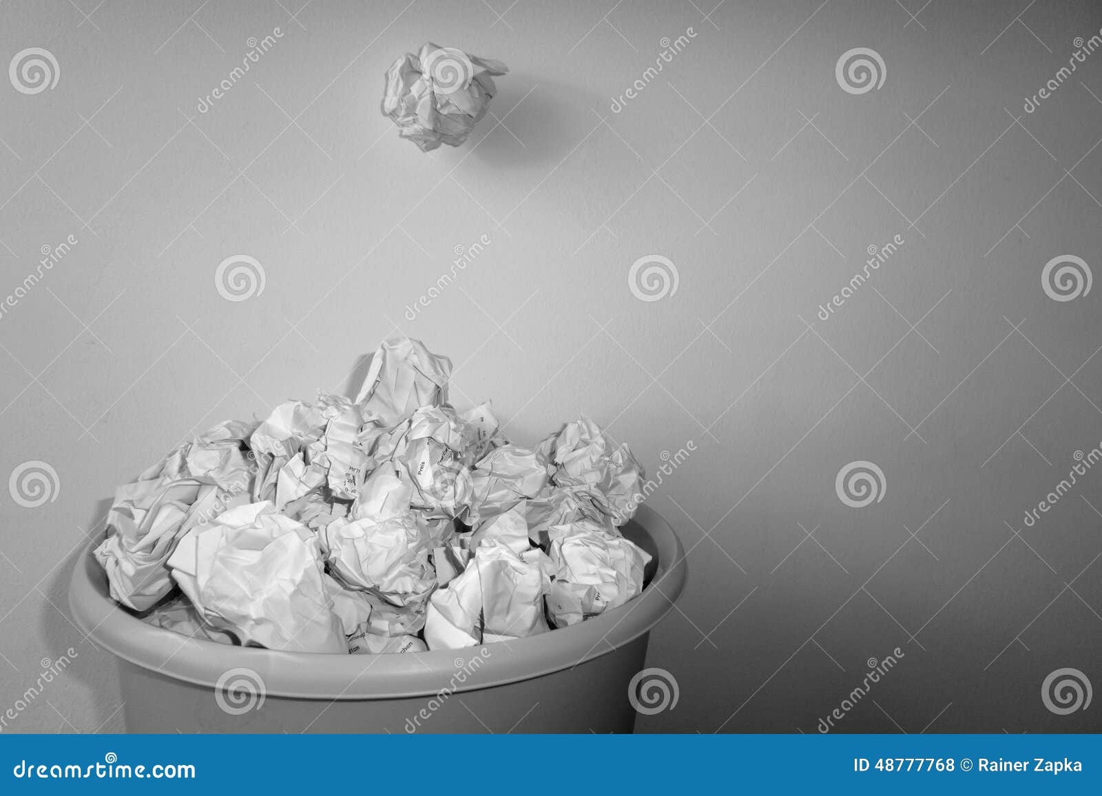 Paperball b/w stock photo. Image of waste, idea, ideas - 48777768