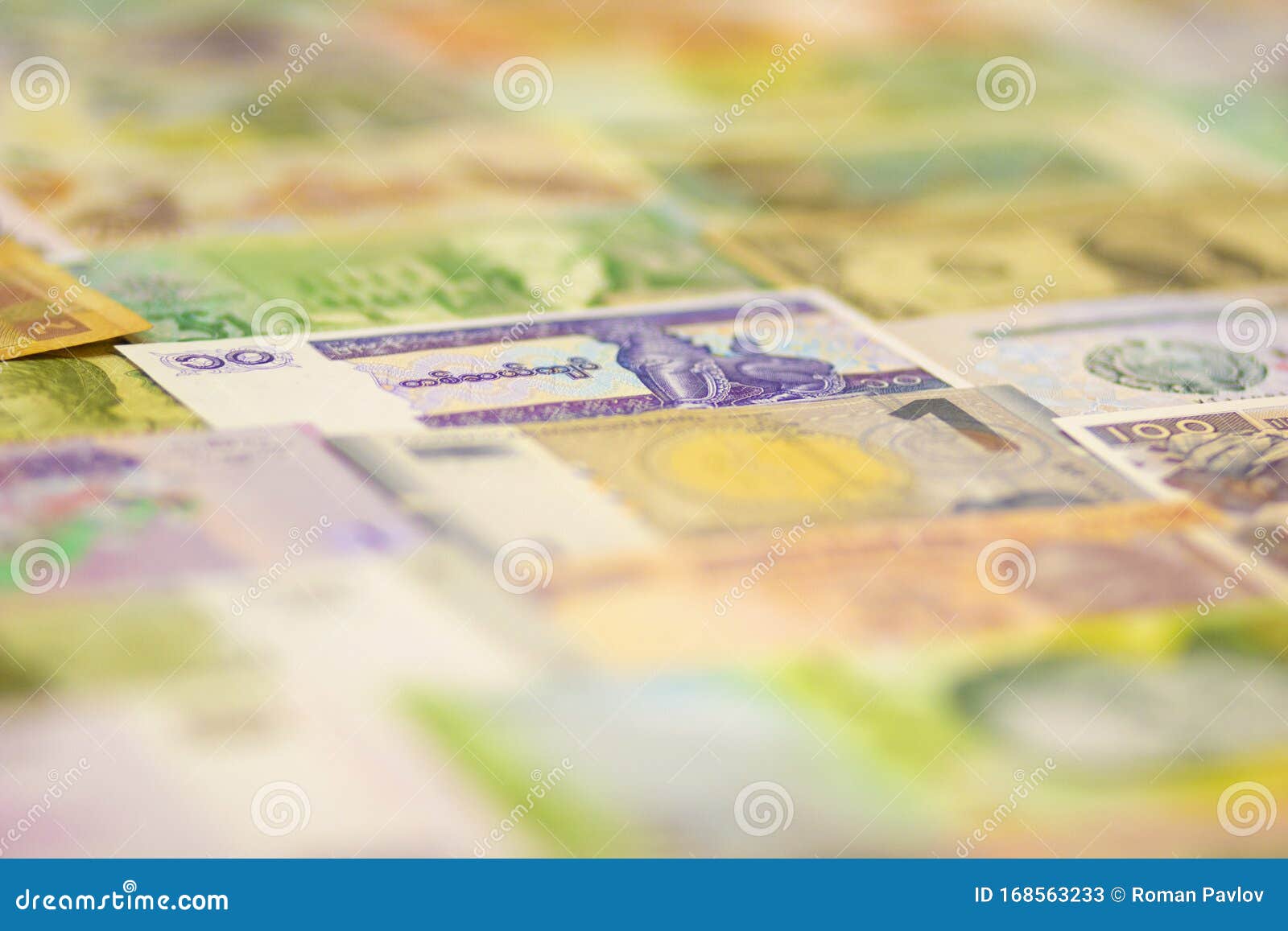 Paper Banknotes from Different Countries of the World Stock Image ...
