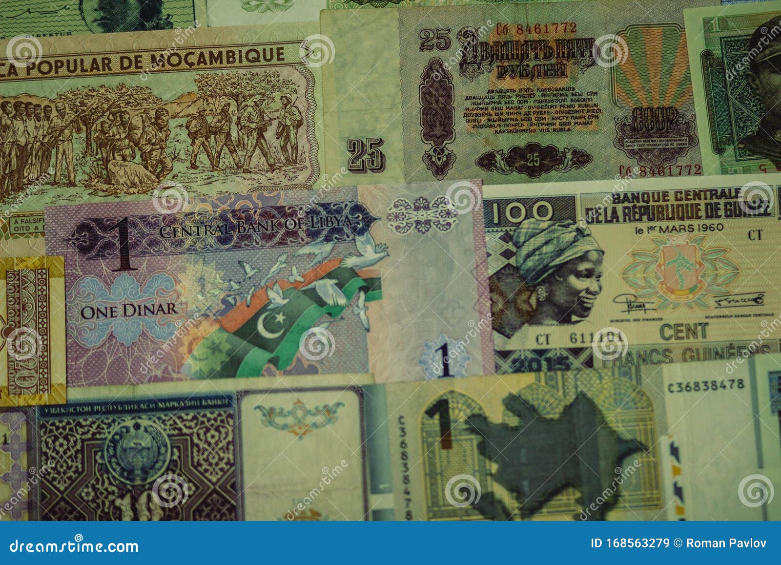 Paper Banknotes from Different Countries of the World Stock Image ...