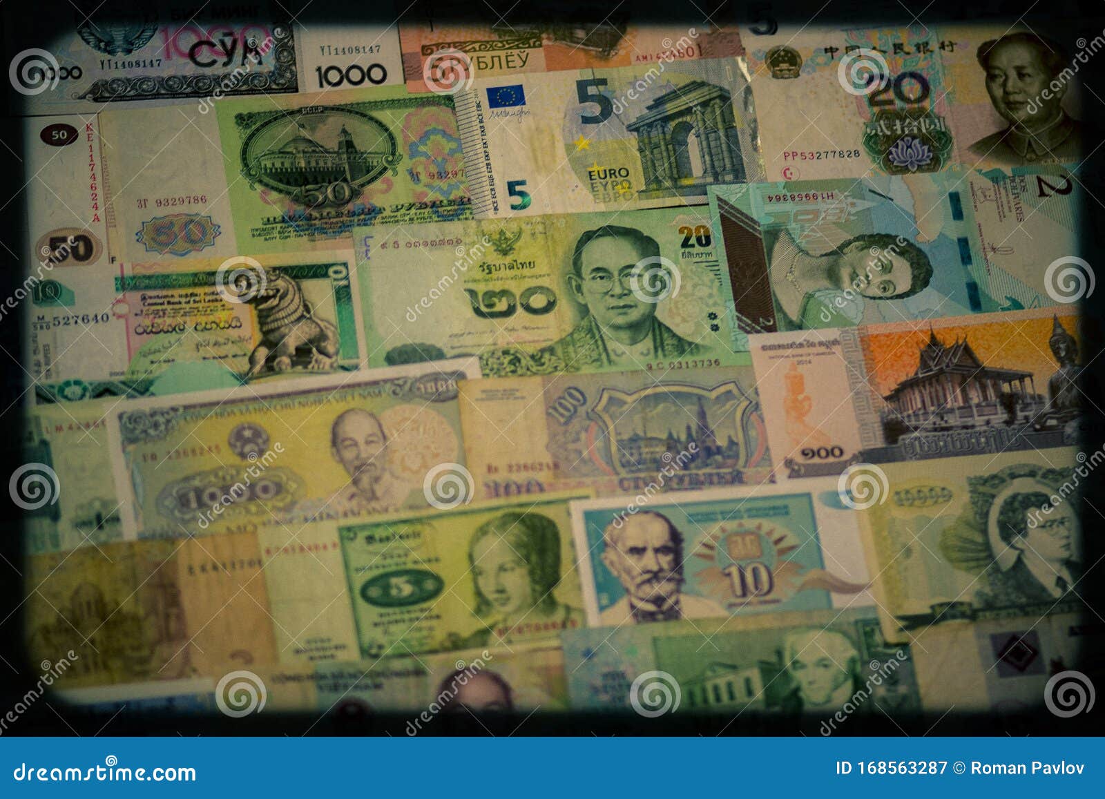 Paper Banknotes from Different Countries of the World Stock Image ...
