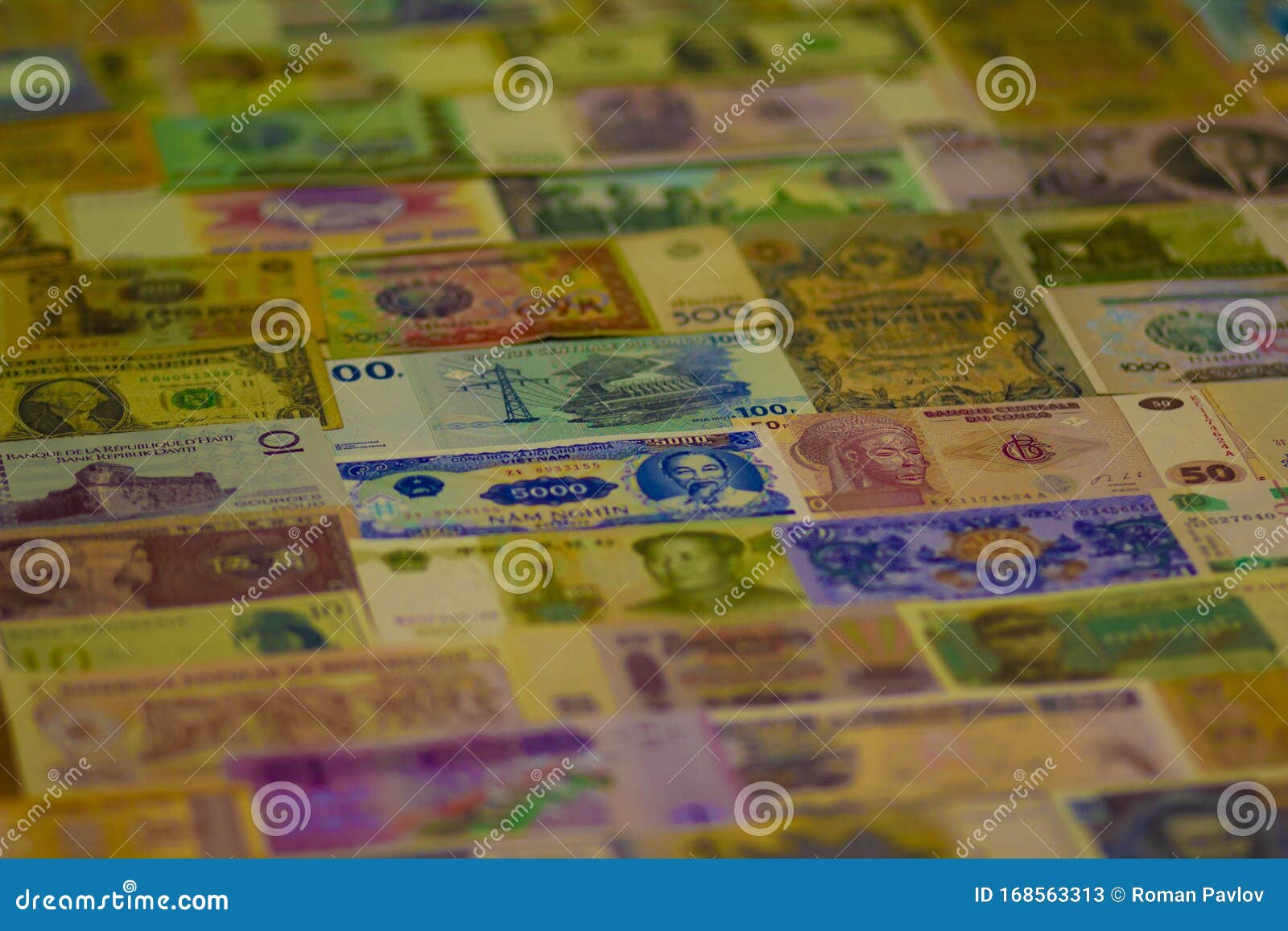 Paper Banknotes from Different Countries of the World Stock Image ...
