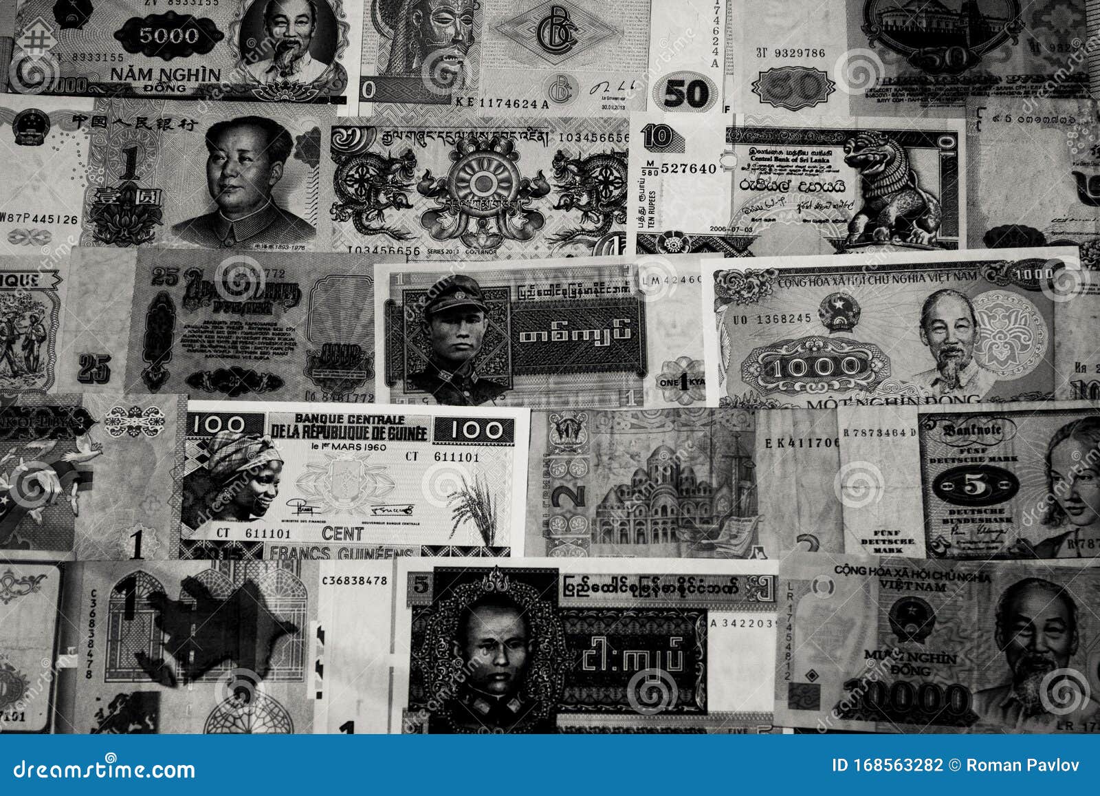 Paper Banknotes from Different Countries of the World Stock Photo ...