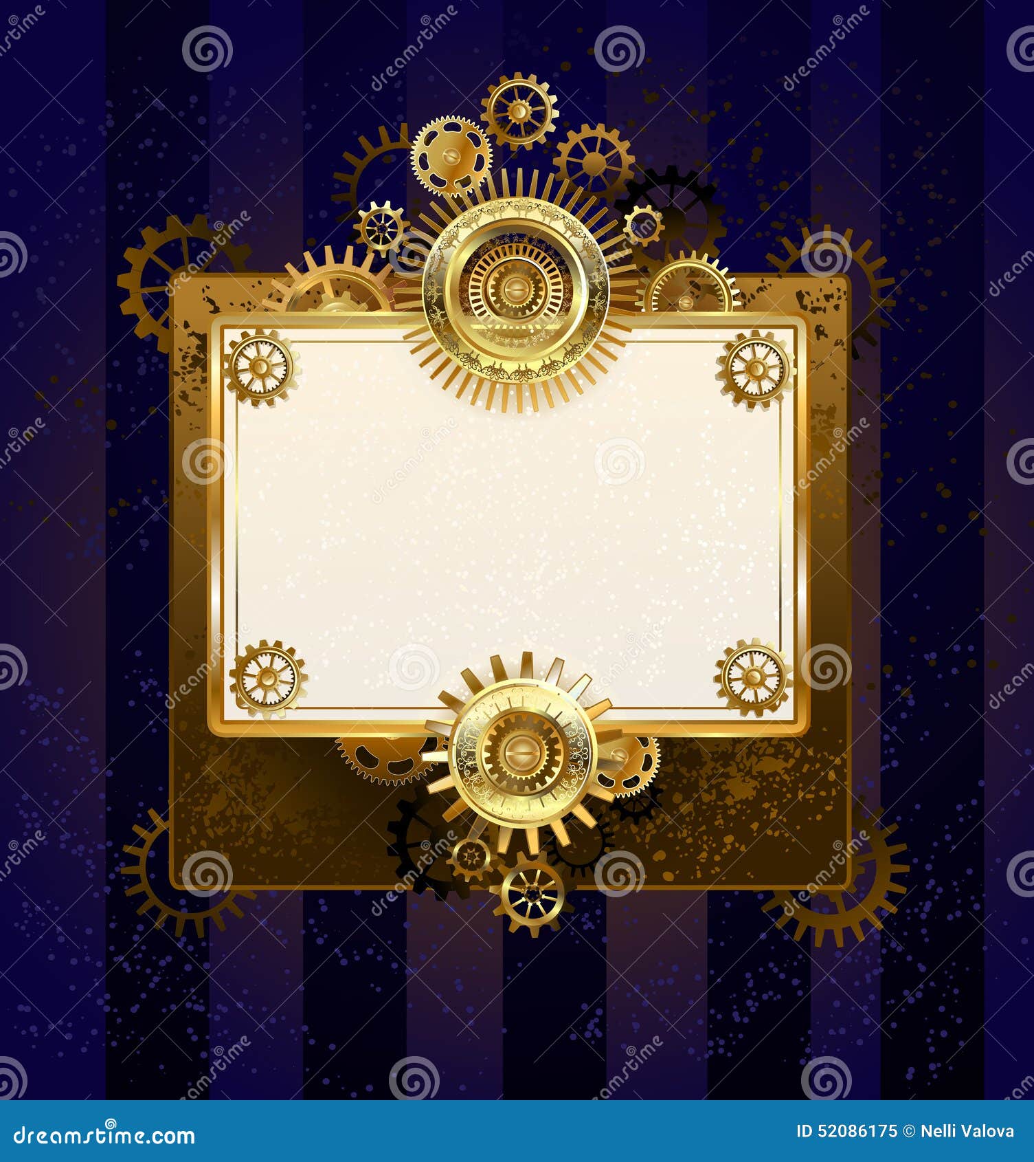 Paper banner with gears stock vector. Illustration of detail - 52086175