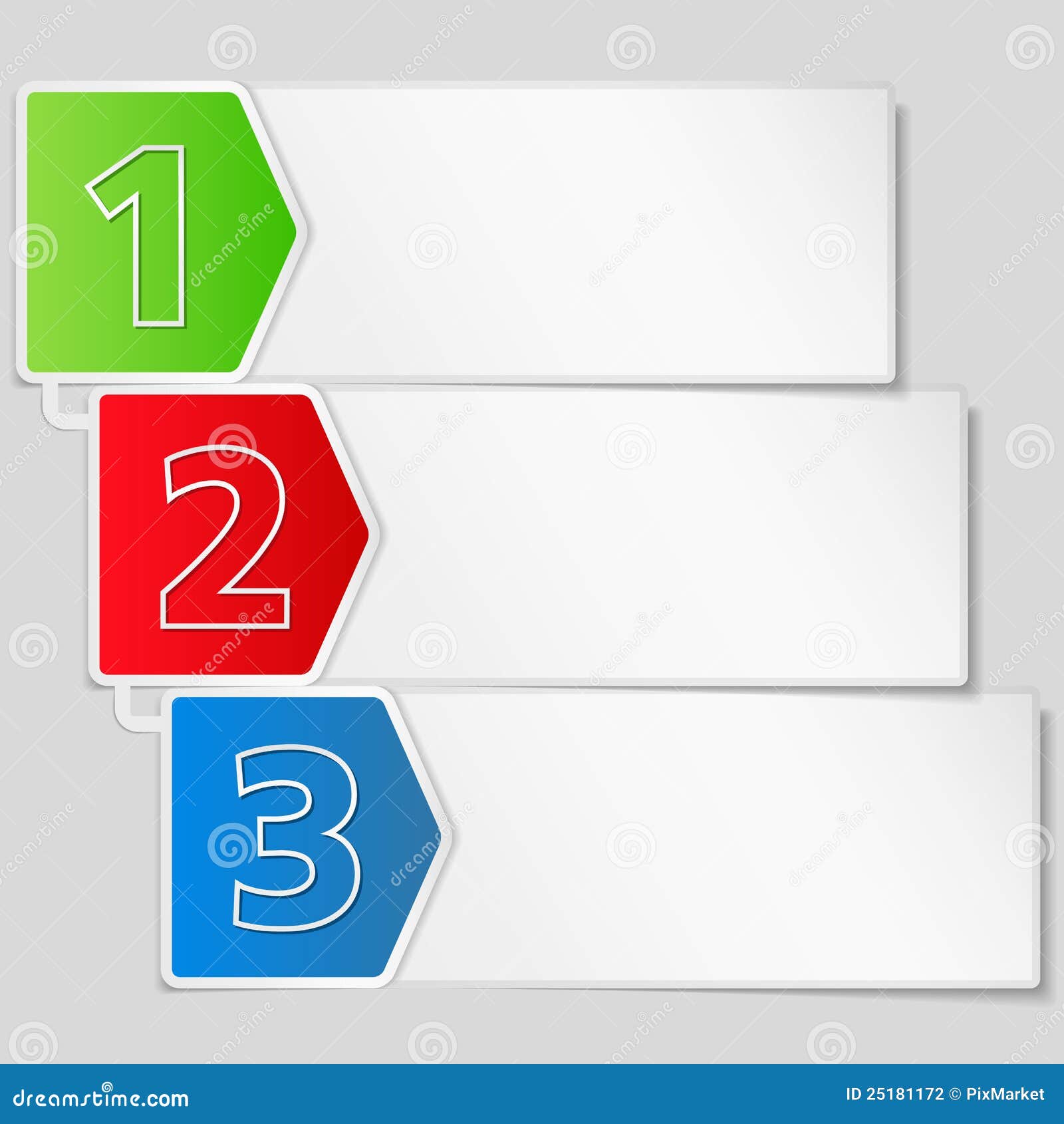 Paper Banner with Three Steps Stock Vector - Illustration of element ...