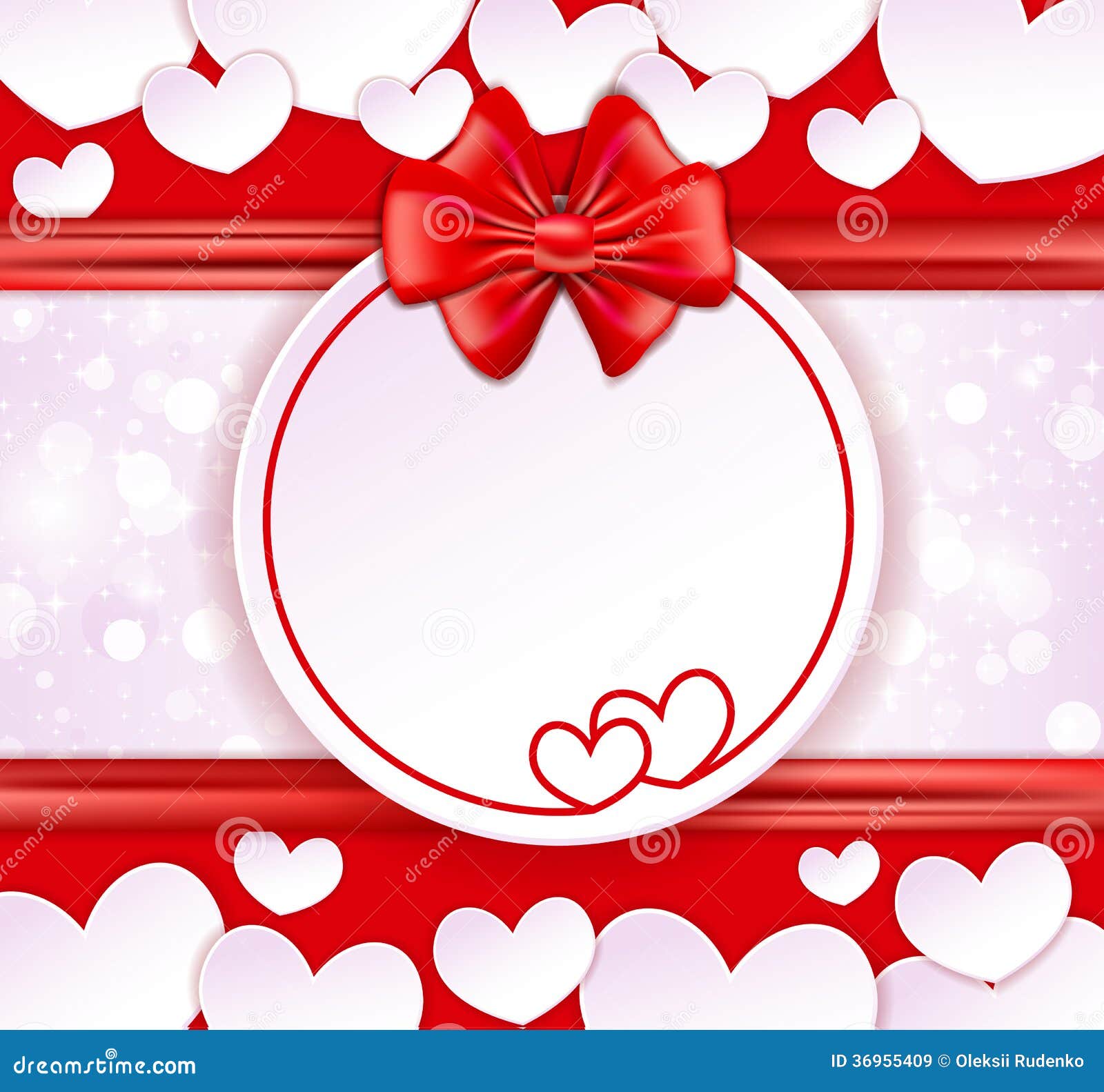 Paper Banner with Two Hearts Stock Vector - Illustration of glowing ...